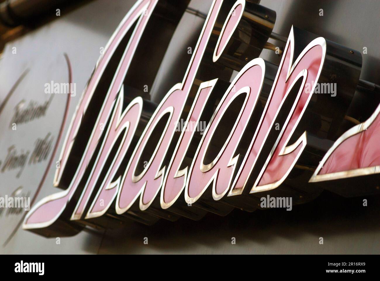Indian restaurant sign on Ocean Road, South Shields Stock Photo - Alamy