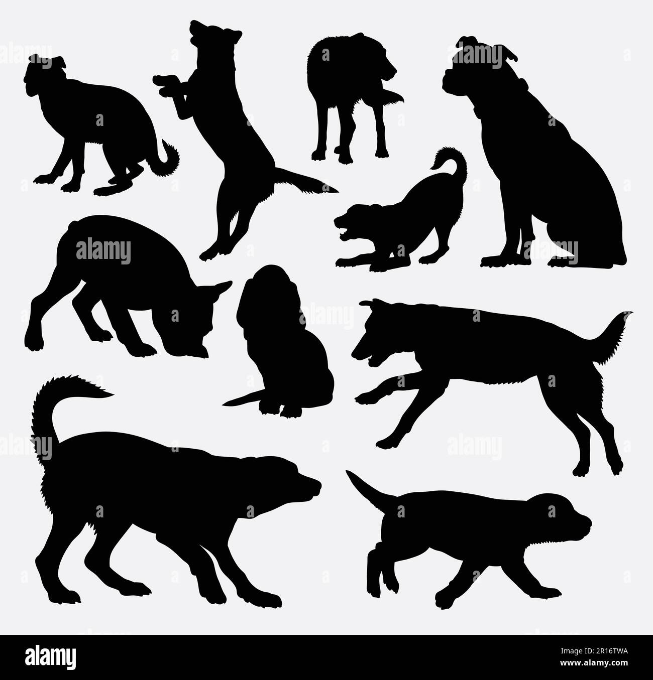 Cute pug dog silhouette Stock Vector Images - Alamy