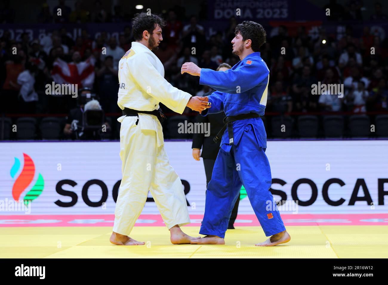 Ali Bin Hamad Al Attiyah Arena, Doha, Qatar. 11th May, 2023. (L-R) Lasha Bekauri, Luka ...