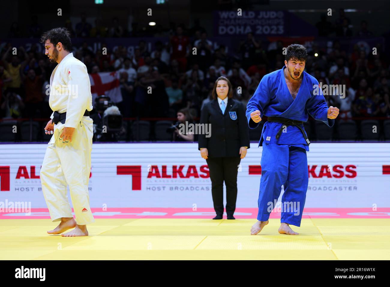 Ali Bin Hamad Al Attiyah Arena, Doha, Qatar. 11th May, 2023. (L-R) Lasha Bekauri, Luka ...