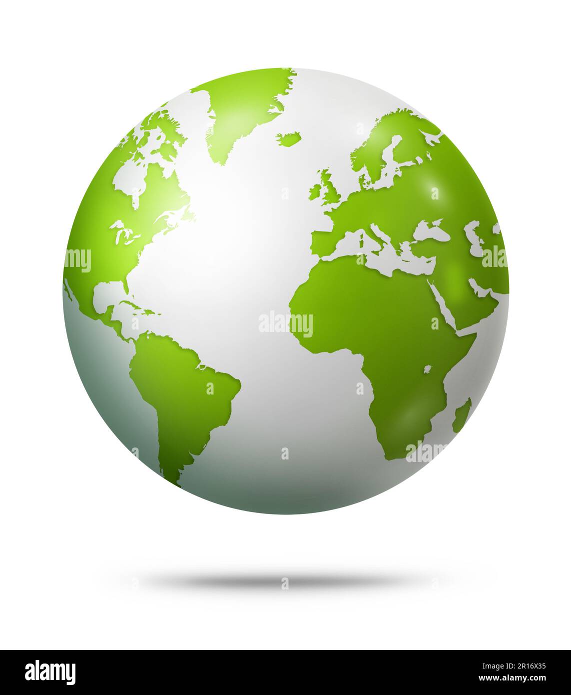 Green earth globe isolated on white background. 3D illustration Stock ...