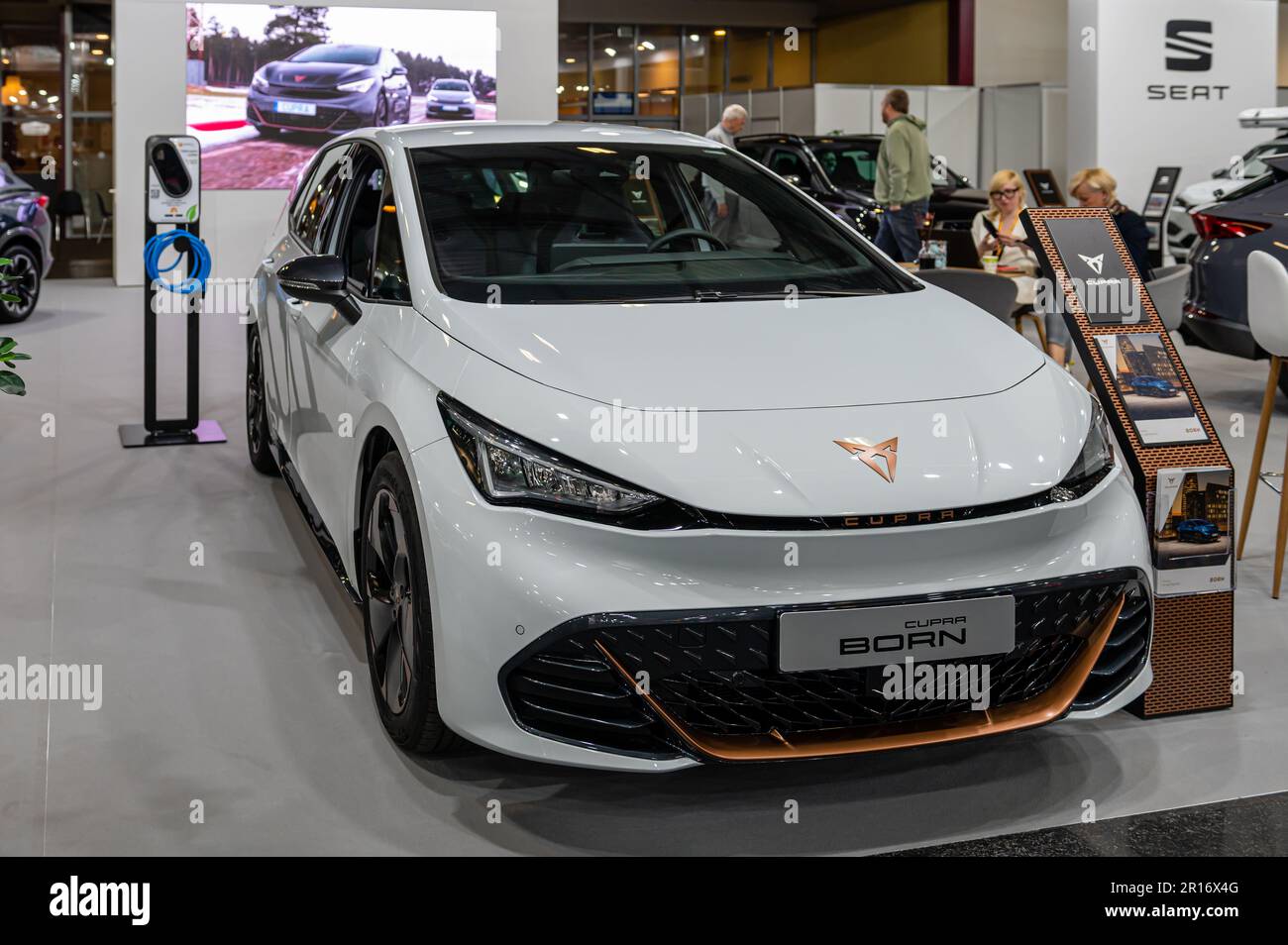 Riga, Latvia, April 28, 2023: fully electric car Cupra born premiere at ...