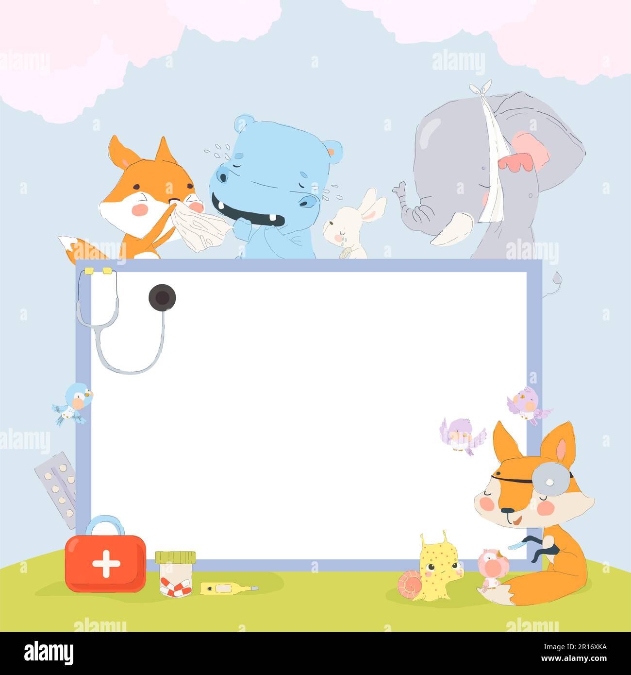 Cute patient animal sick Stock Vector Images - Alamy