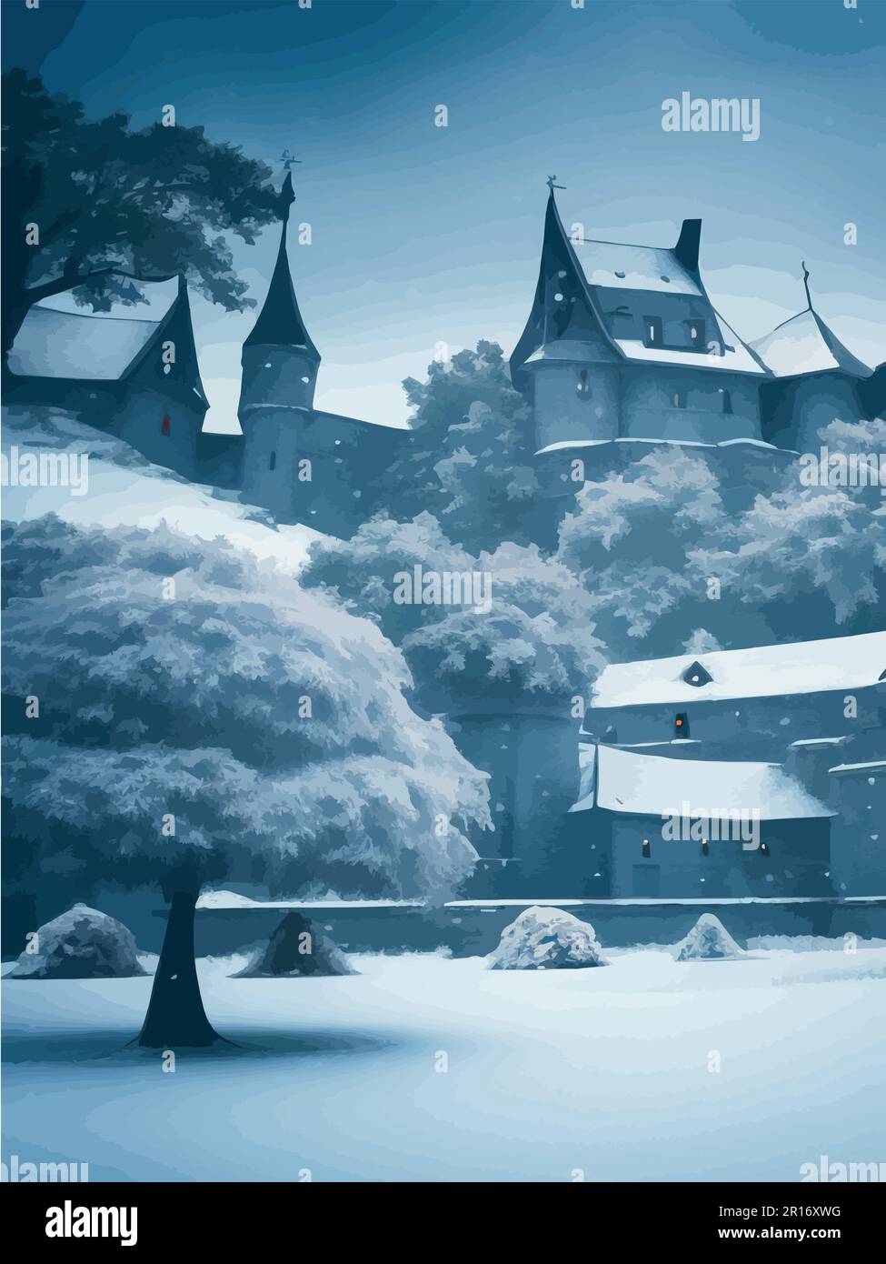 Snow queen castle painting hi-res stock photography and images - Alamy