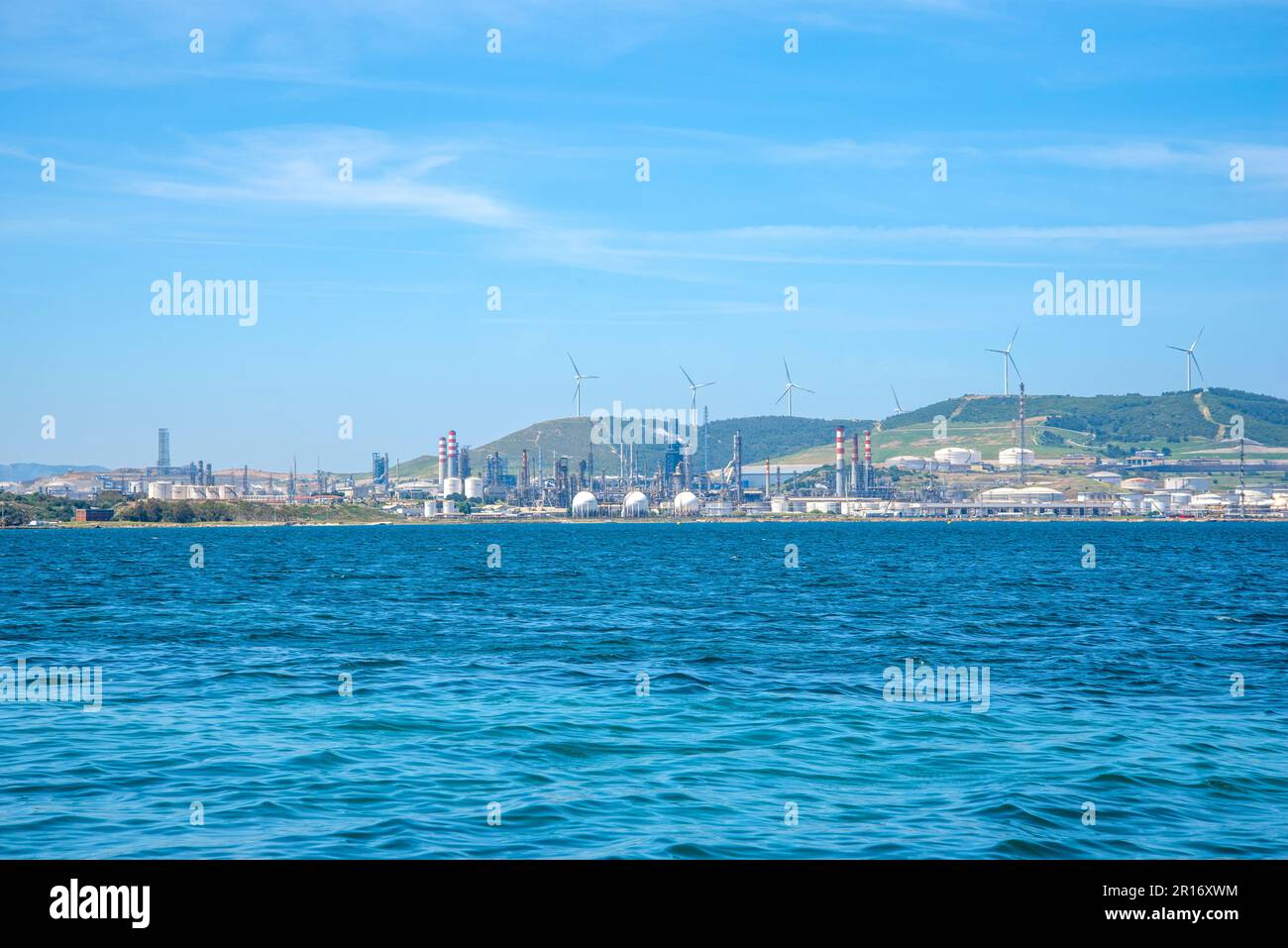 An oil refinery in Turkey Izmit on the coast. The concept of energy ...