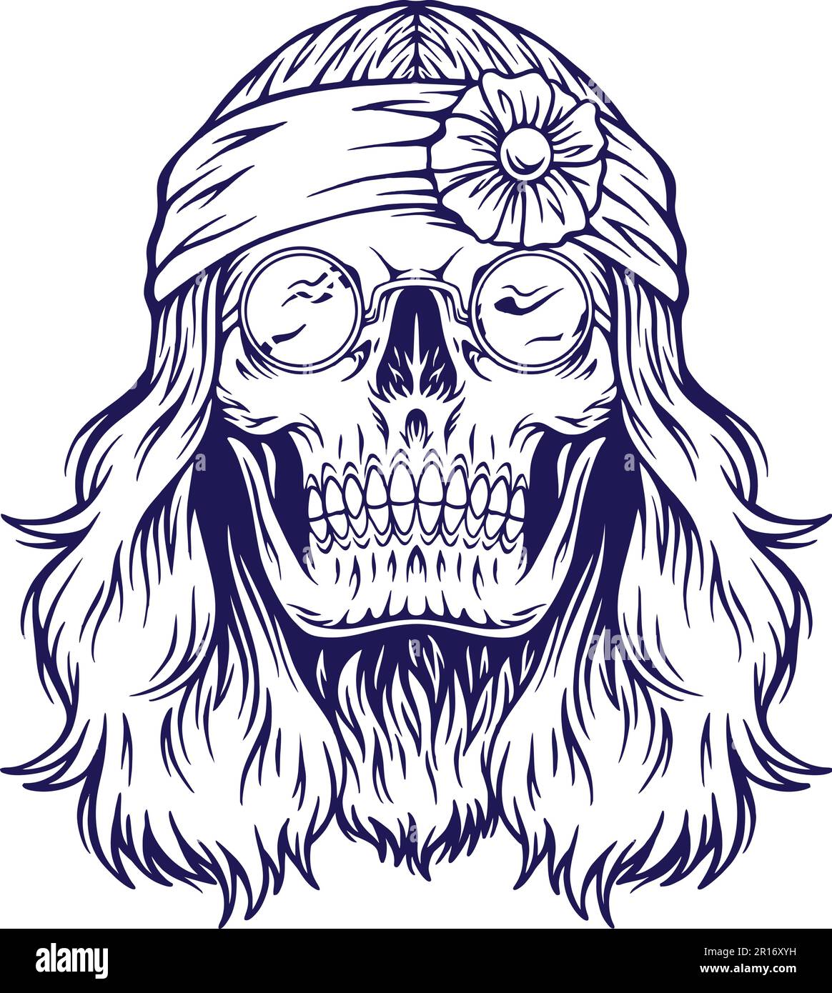Flowers In Hair Hippie Drawing