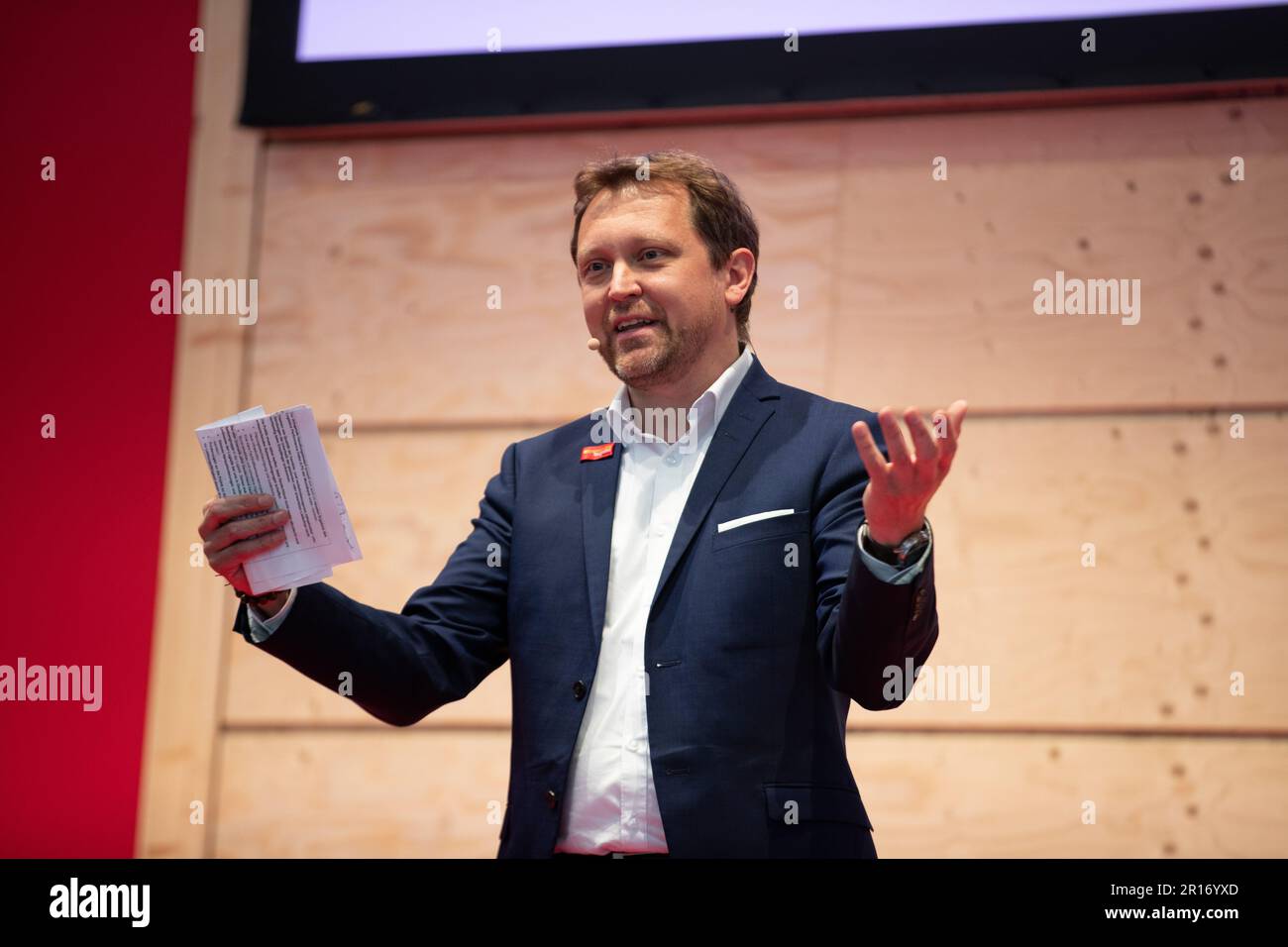 Munich, Germany. 09th May, 2023. Stefan Rummel, CEO of Messe Muenchen ...