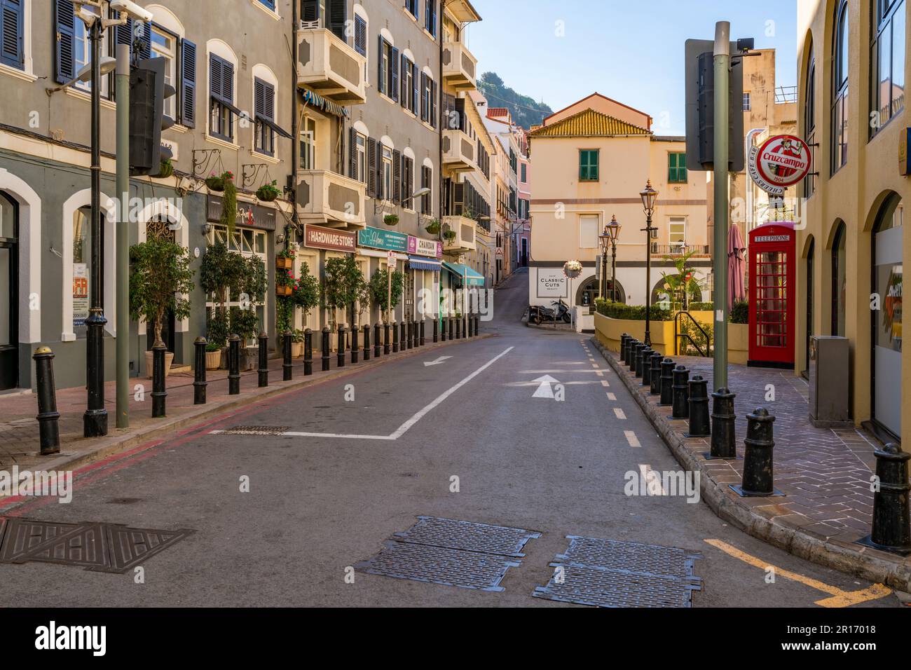 GIBRALTAR, UK - MARCH 12, 2023: Street view in Gibraltar town ...