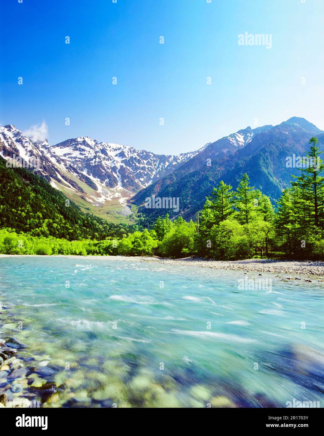 Azusagawa River and Hotaka mountains Stock Photo - Alamy