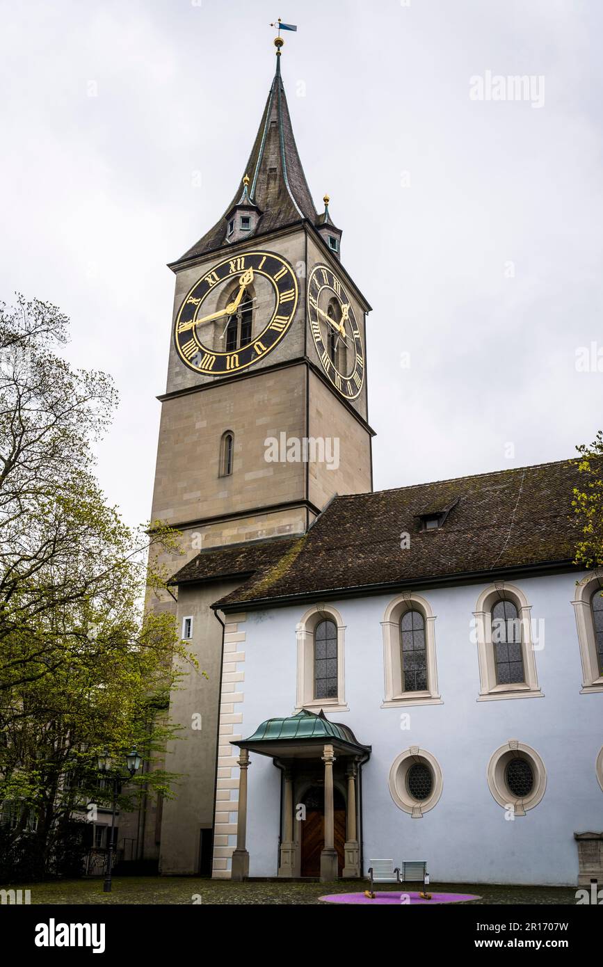 St. Peter's church with Church tower and largest church clock of Europe ...