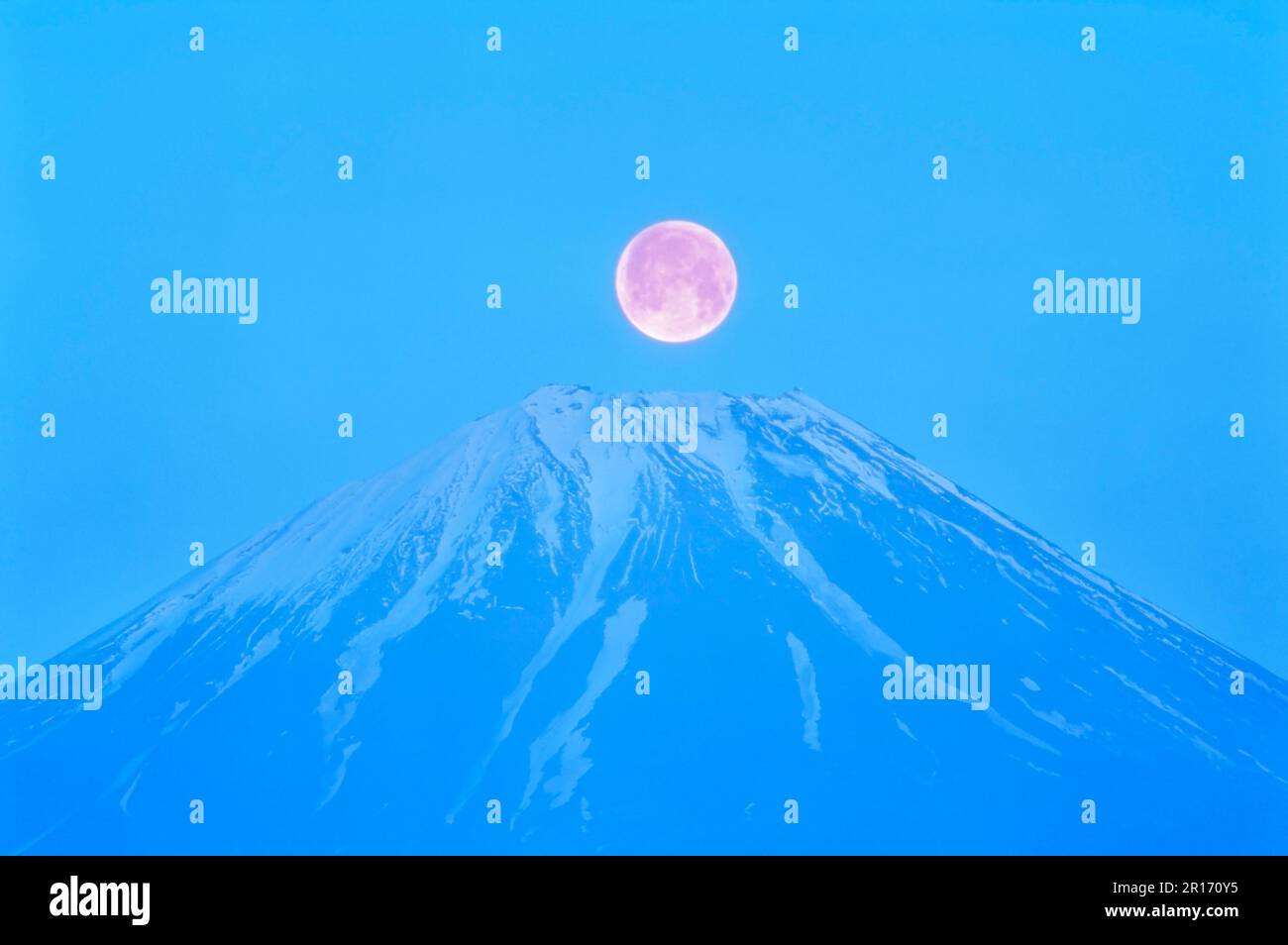 Full moon and Mount Fuji Stock Photo - Alamy