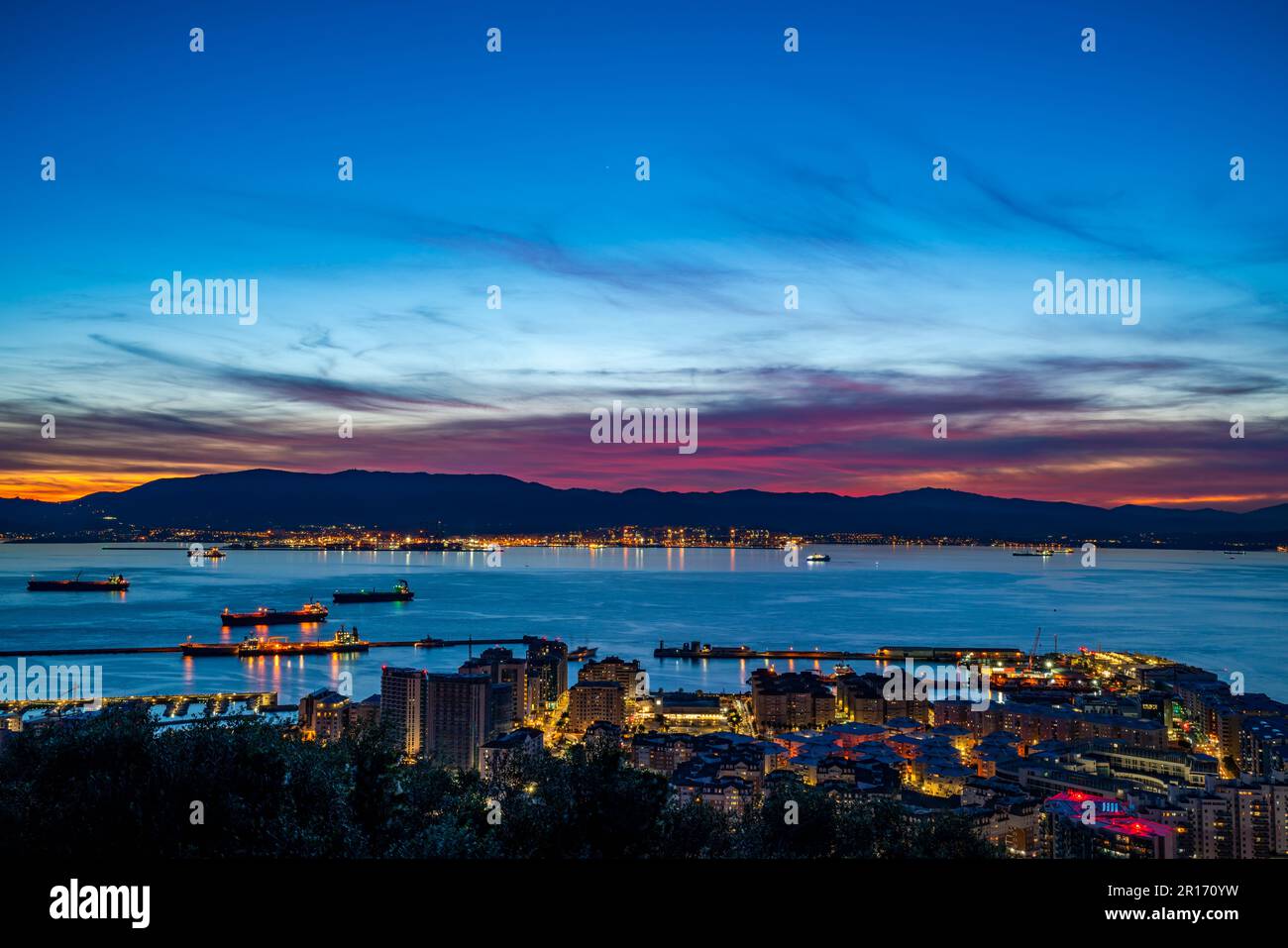 Night view of gibraltar hi-res stock photography and images - Alamy