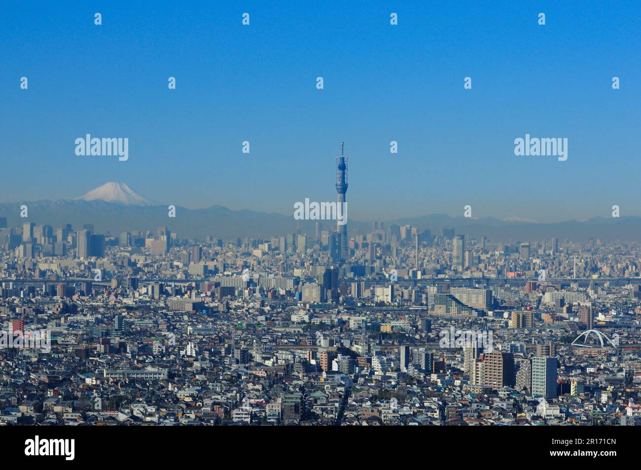 Mt.Fuji and Sky Tree seen from Ichikawa Stock Photo - Alamy
