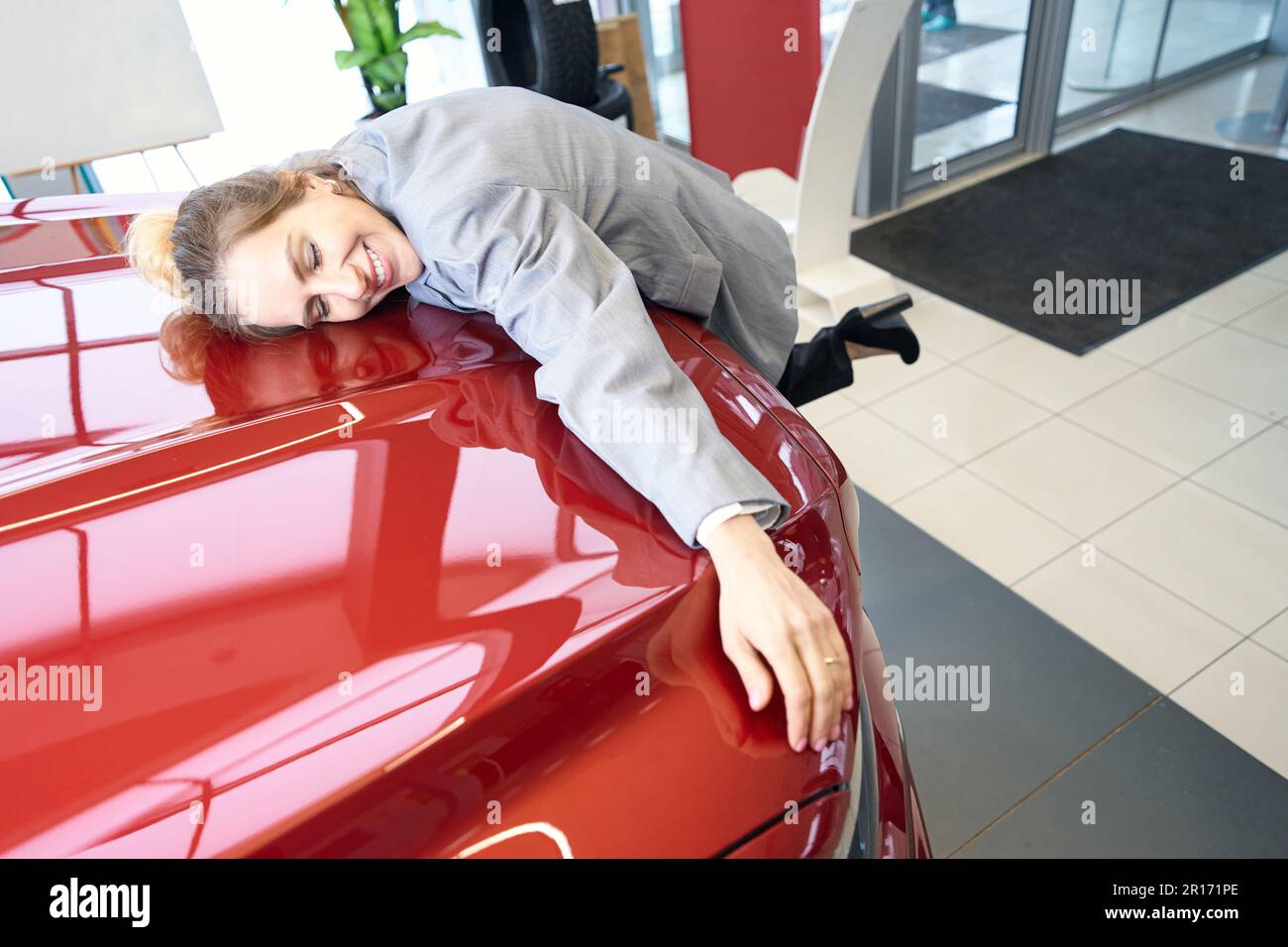 Woman laying down car hi-res stock photography and images - Alamy