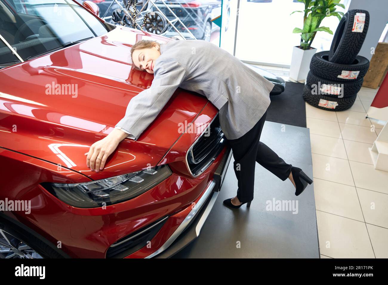 Woman laying down car hi-res stock photography and images - Alamy