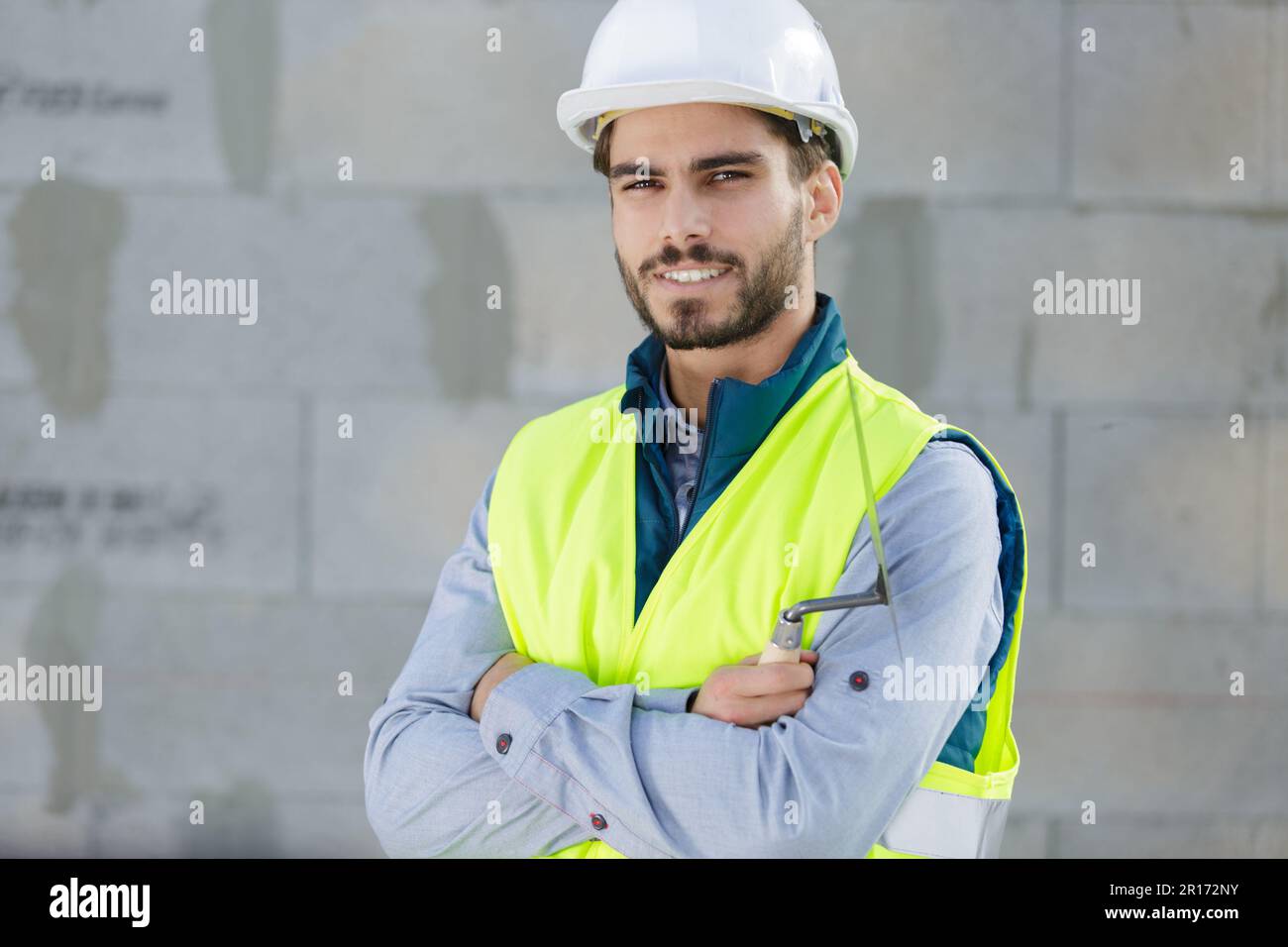 a worker on white background Stock Photo - Alamy