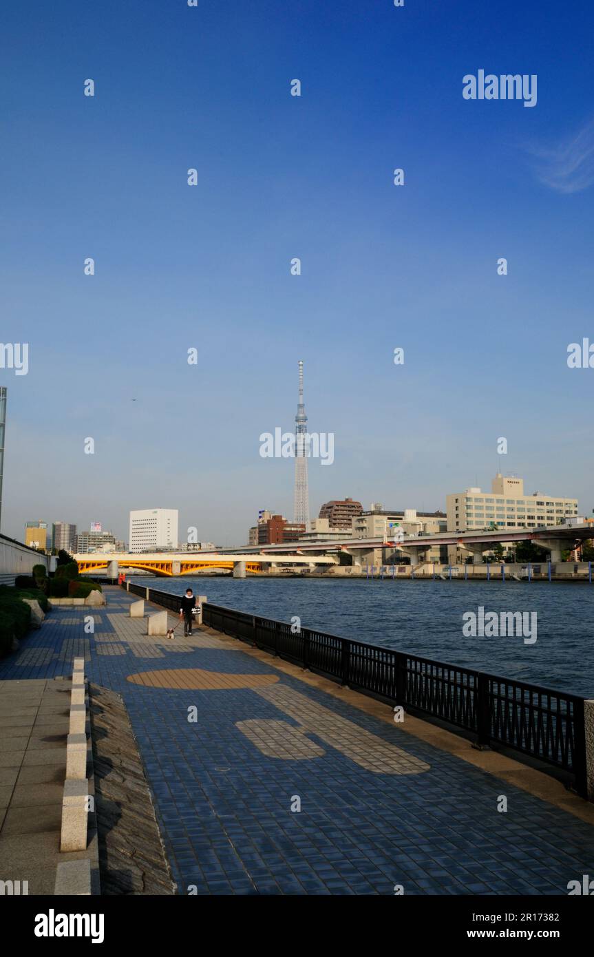Tokyo sky tree and Sumida river terrace Stock Photo - Alamy