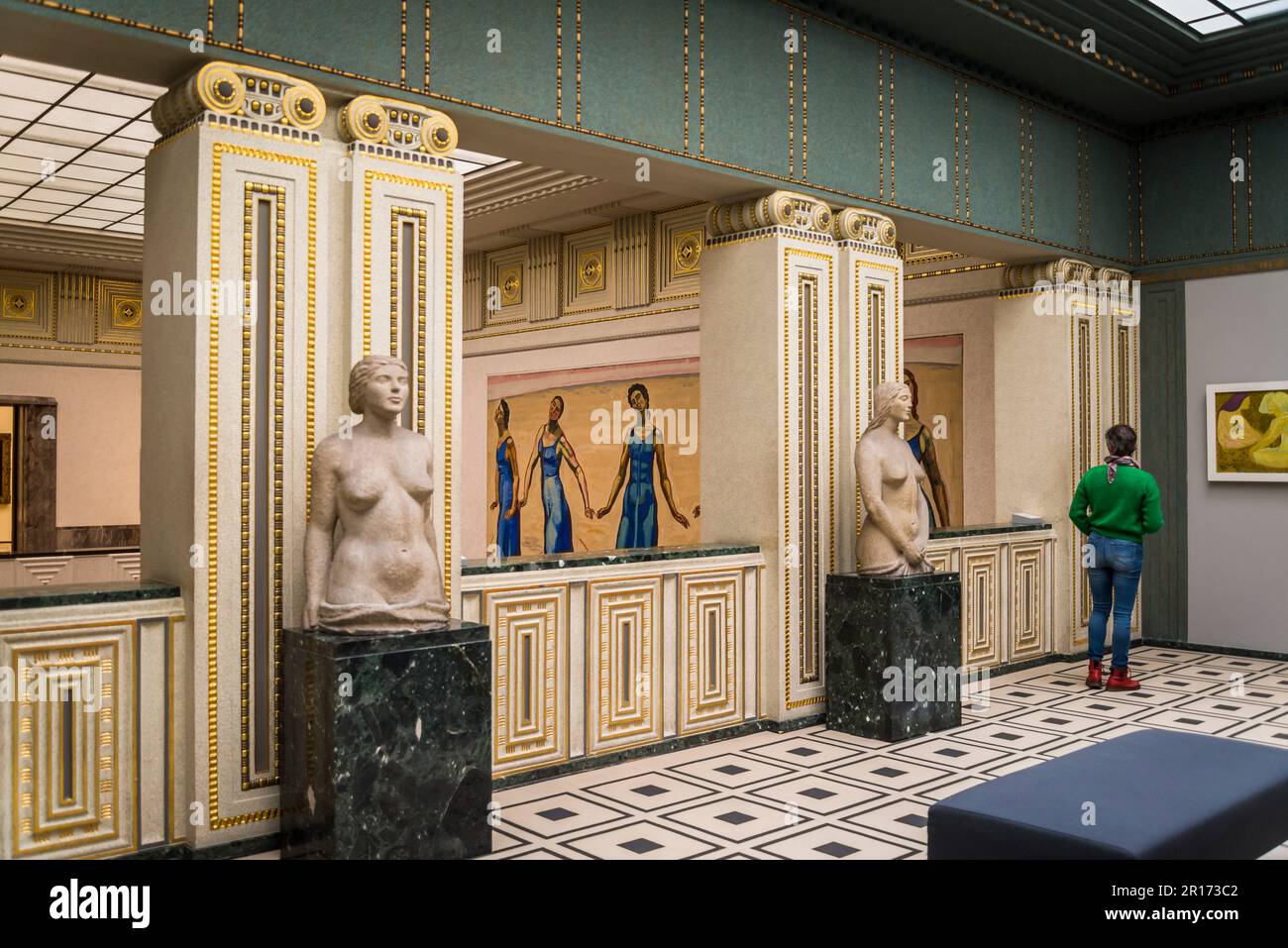 Sculptures in the interior of the Neo-Greek Secession style ...