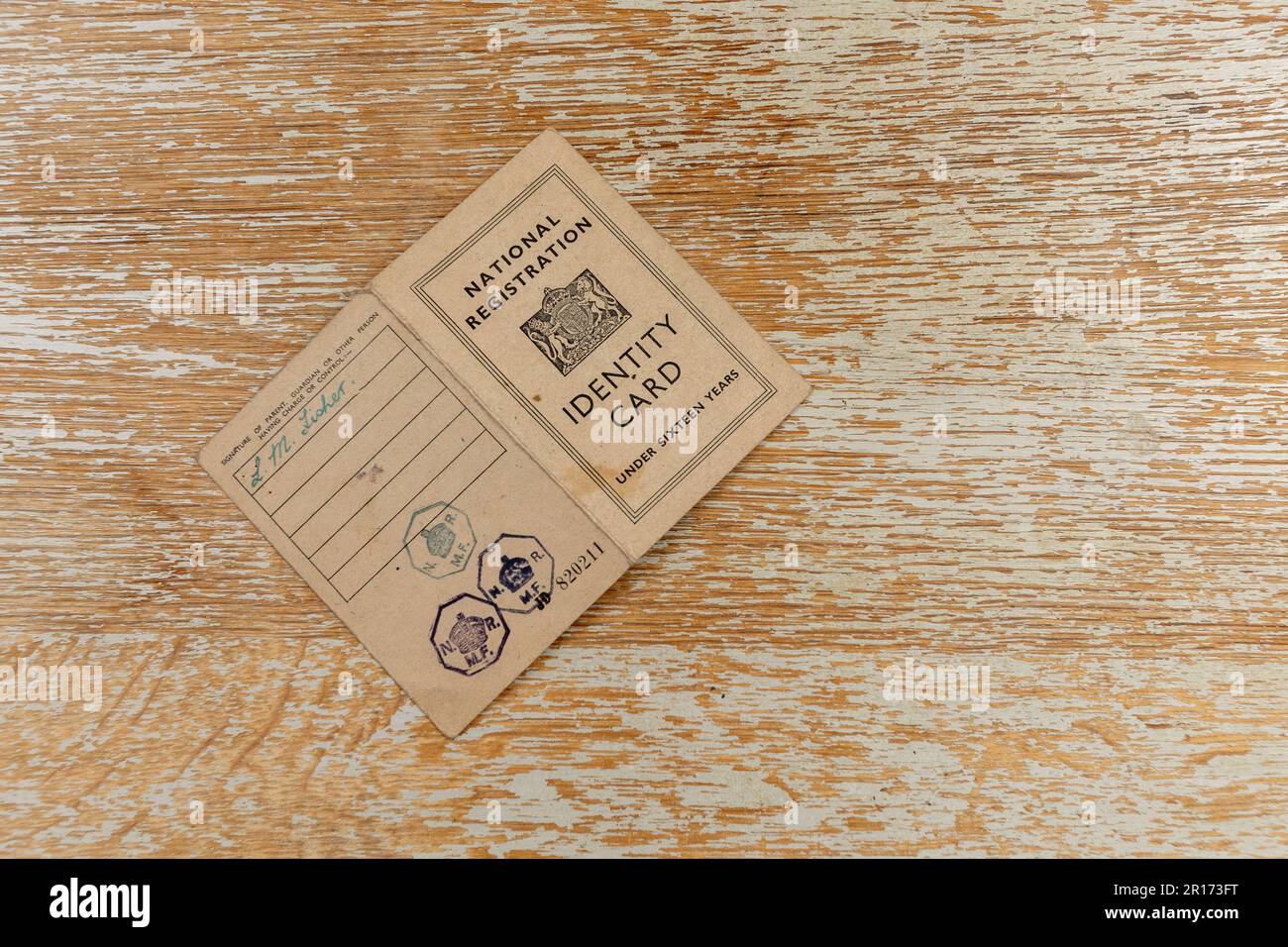 From the 1940s a United Kingdom national identity card for a child ...