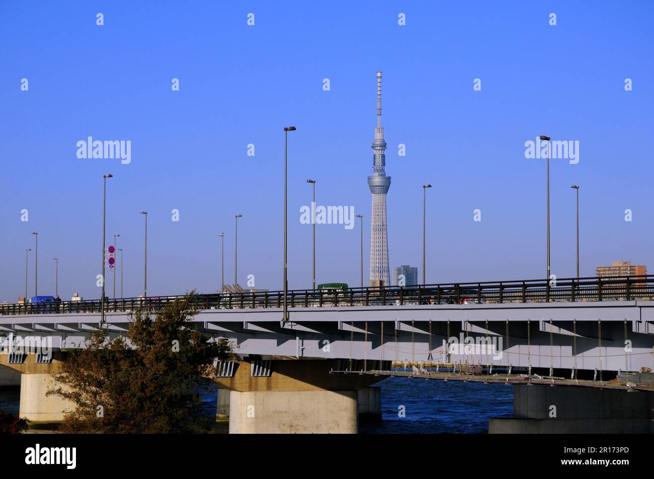 Komatsugawa bridge and Tokyo sky tree Stock Photo - Alamy