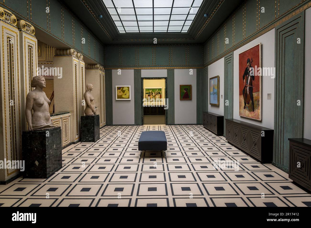 Sculptures and paintings in the interior of the Neo-Greek Secession ...