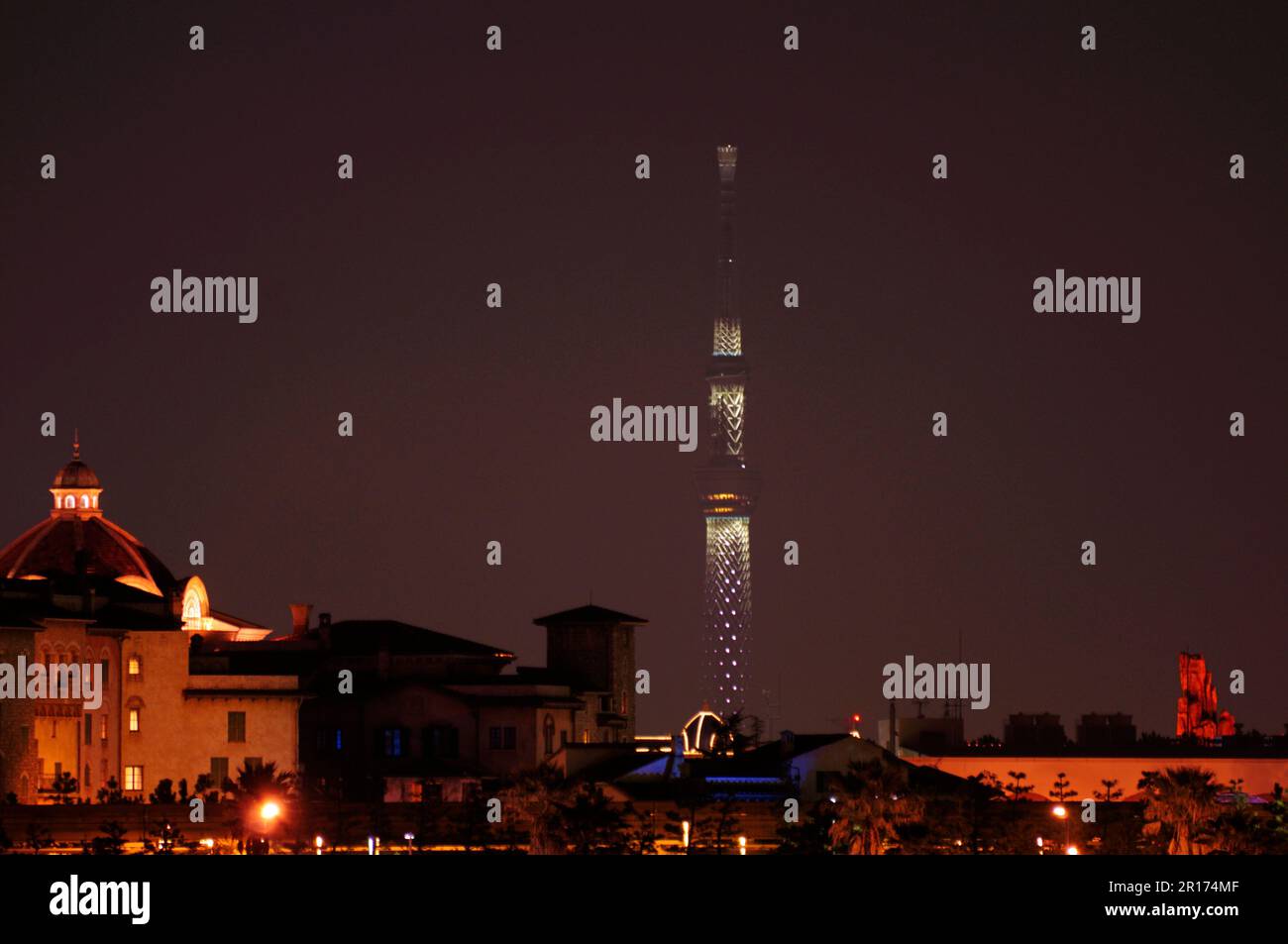 TDL (a part) and Skytree illuminated Stock Photo - Alamy