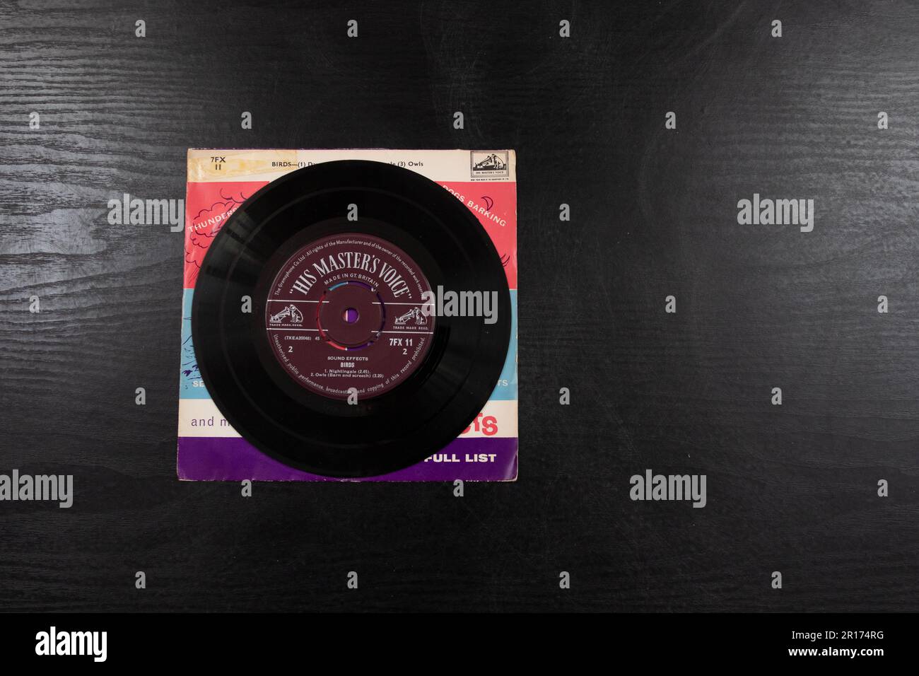 HMV 7inch vinyl record with multiple sound effects Stock Photo - Alamy
