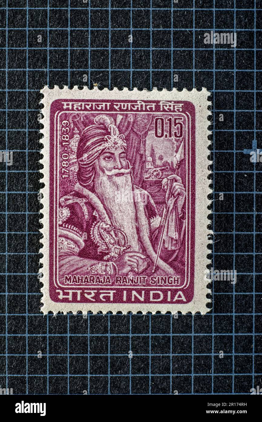 03 26 2014 Vintage MINT Postal Stamp of Maharaja Ranjit Singh 1780-1839 ...