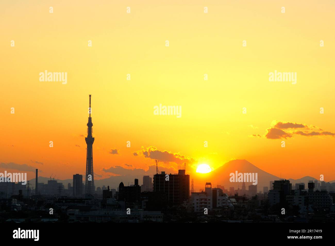 Tokyo sky tree and sunset Stock Photo - Alamy