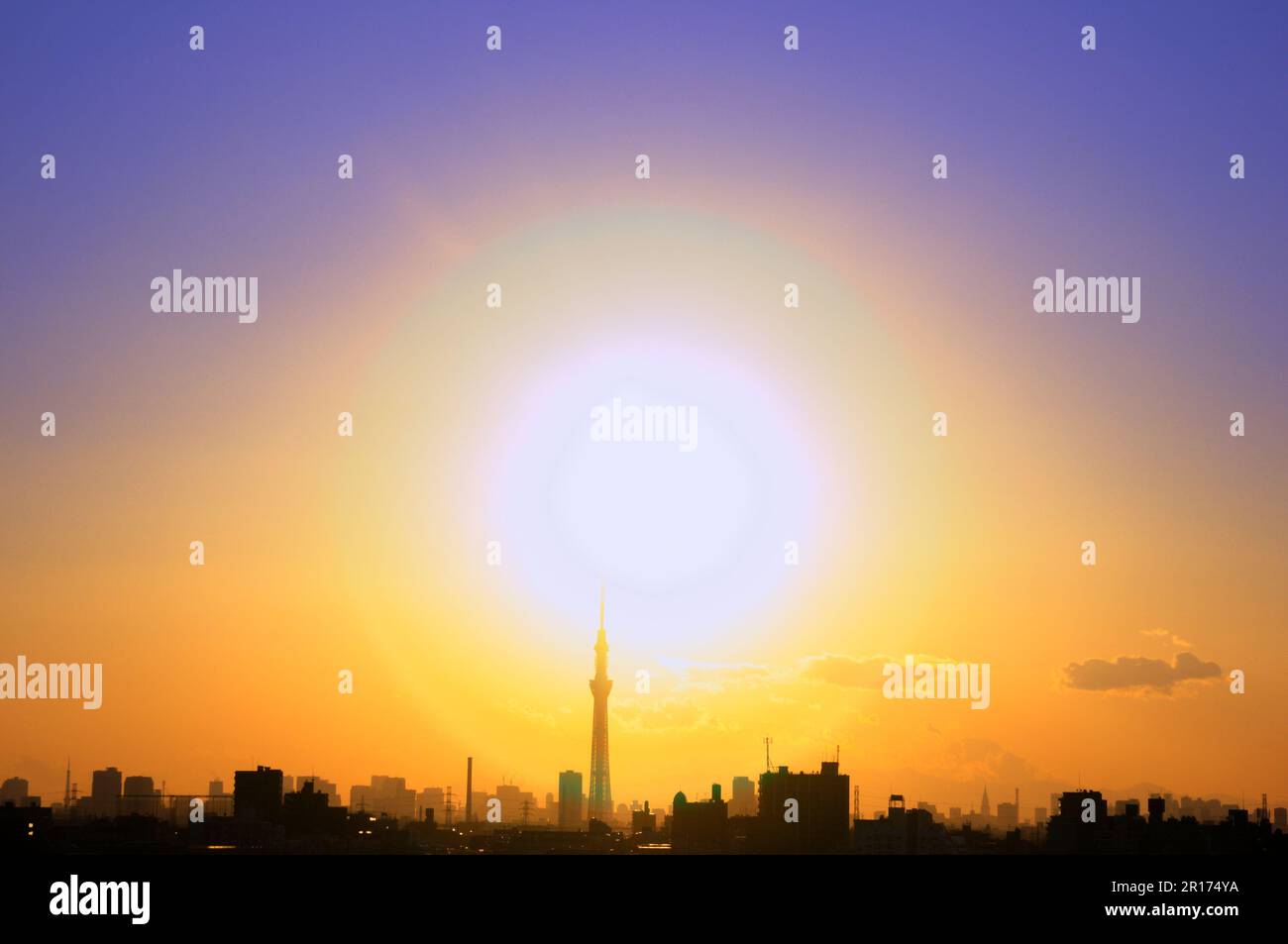 Tokyo sky tree and sunset Stock Photo - Alamy