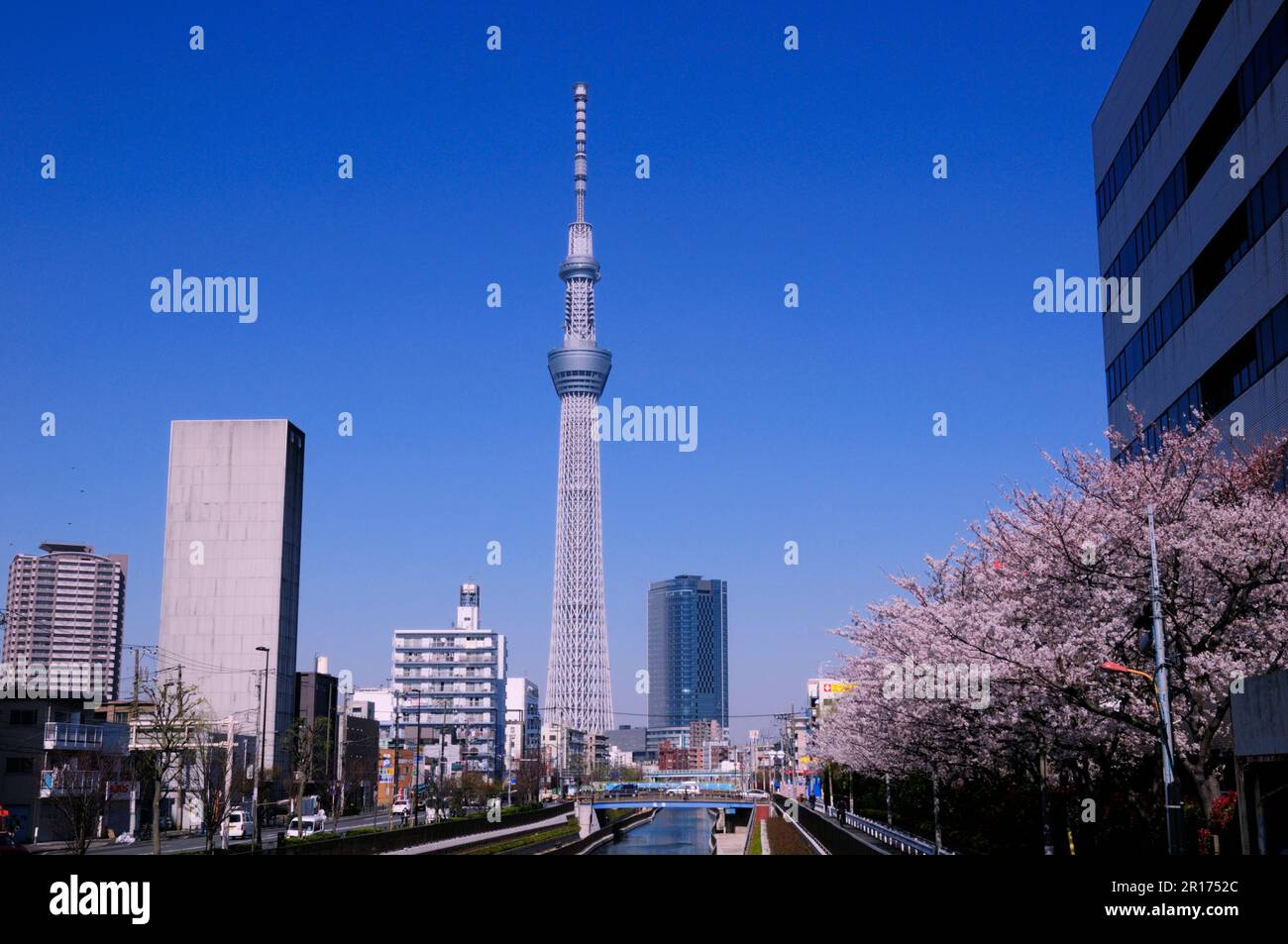 Tokyo Sky Tree Tower seen from Fukujin Bridge Stock Photo - Alamy