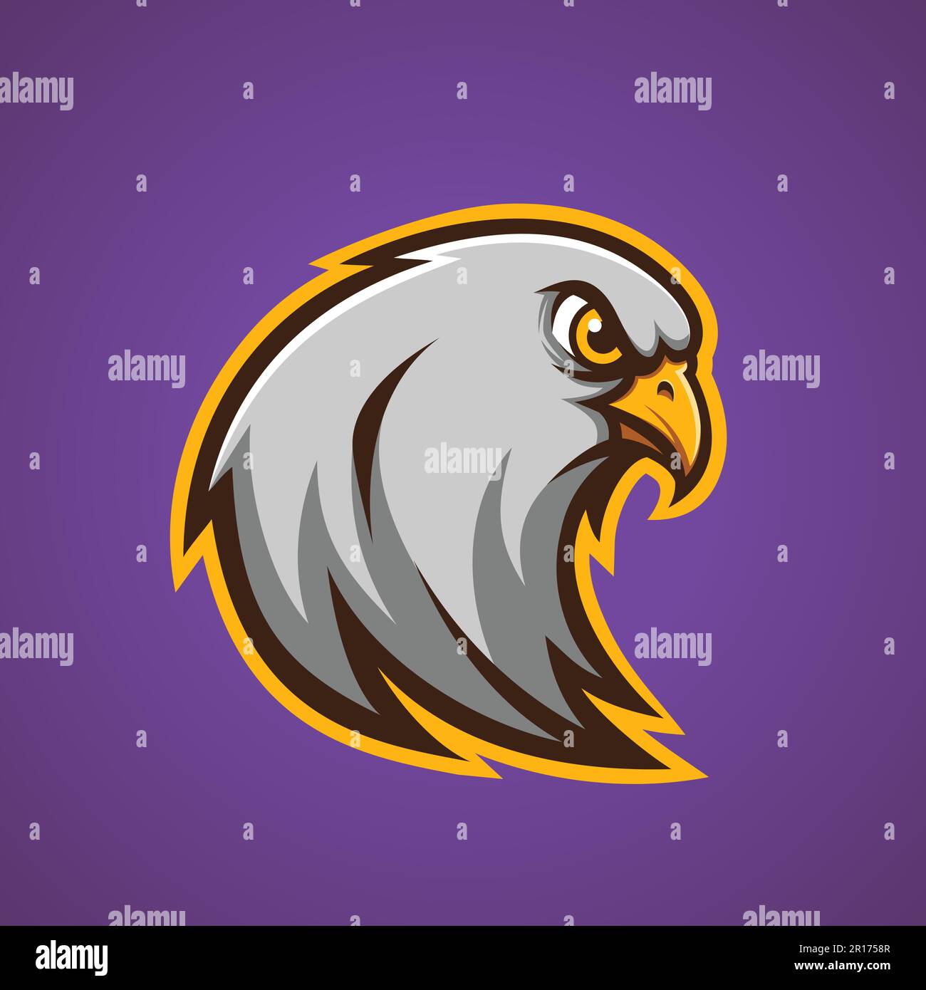 Falcon Head Mascot Logo - Animals Mascot E-sports Logo Vector ...
