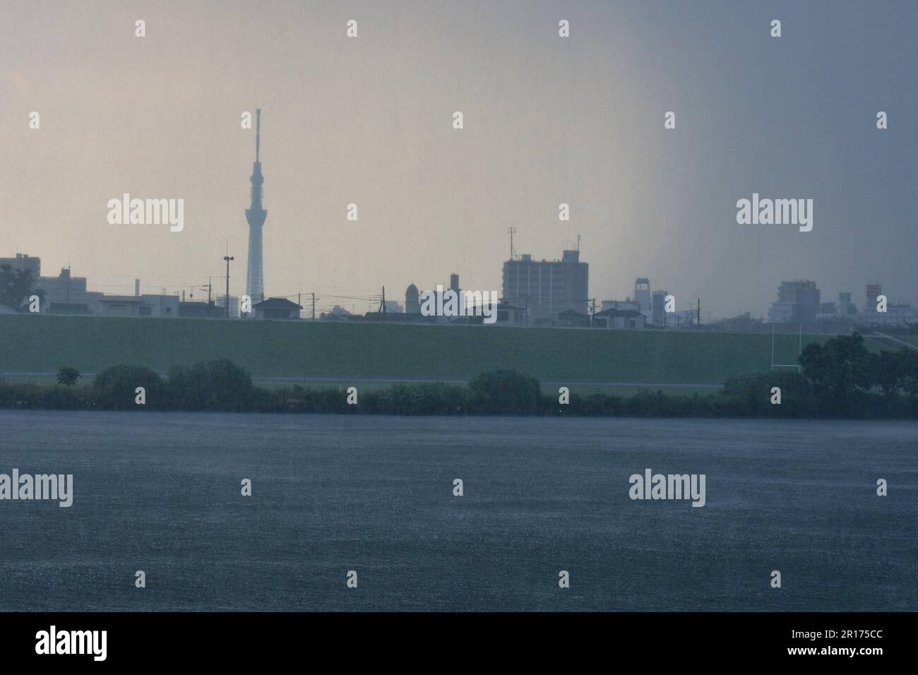 Tokyo Sky Tree and heavy rain Stock Photo - Alamy