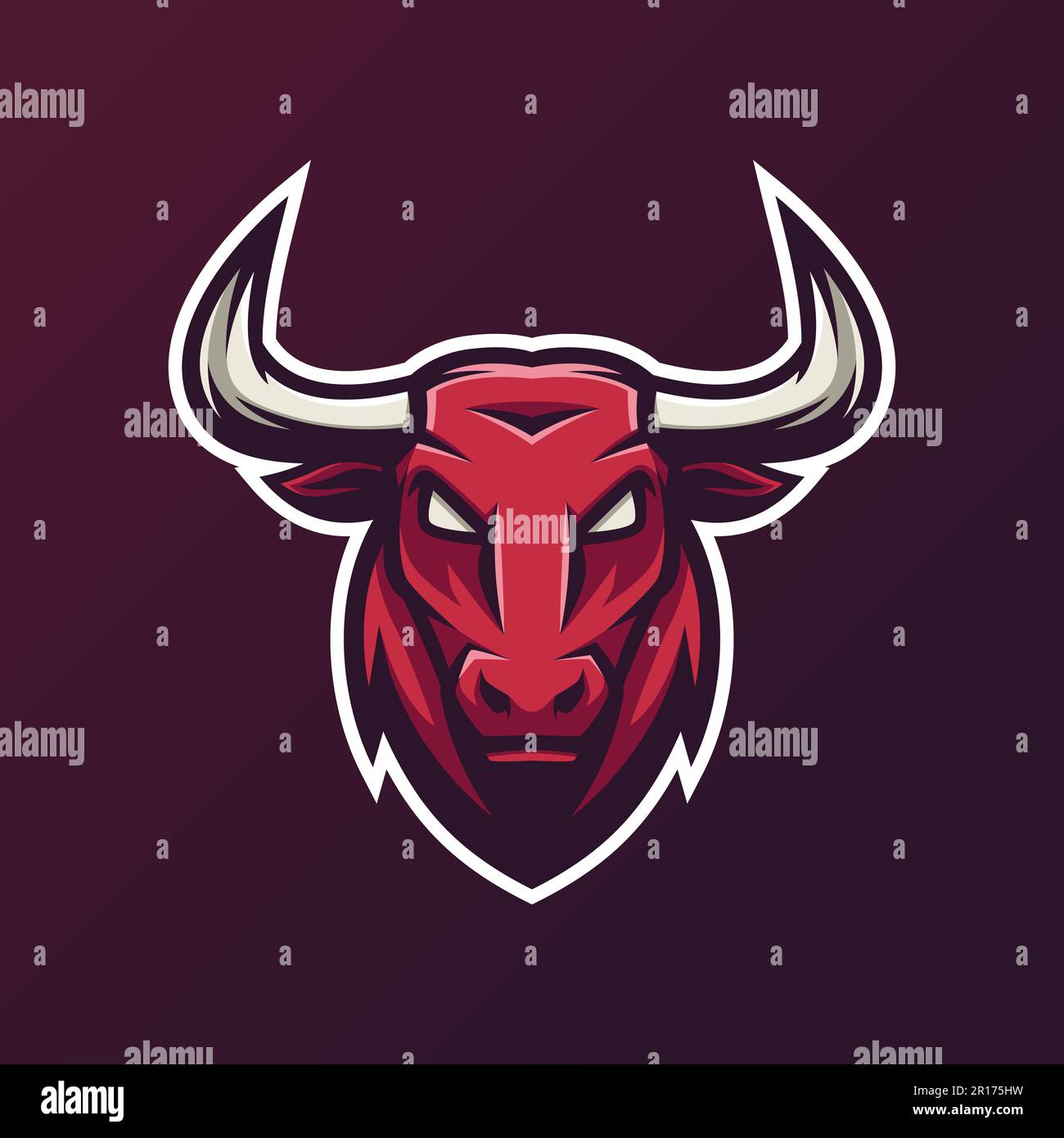 Bull Head Mascot Logo - Animals Mascot Esports Logo Vector Illustration ...