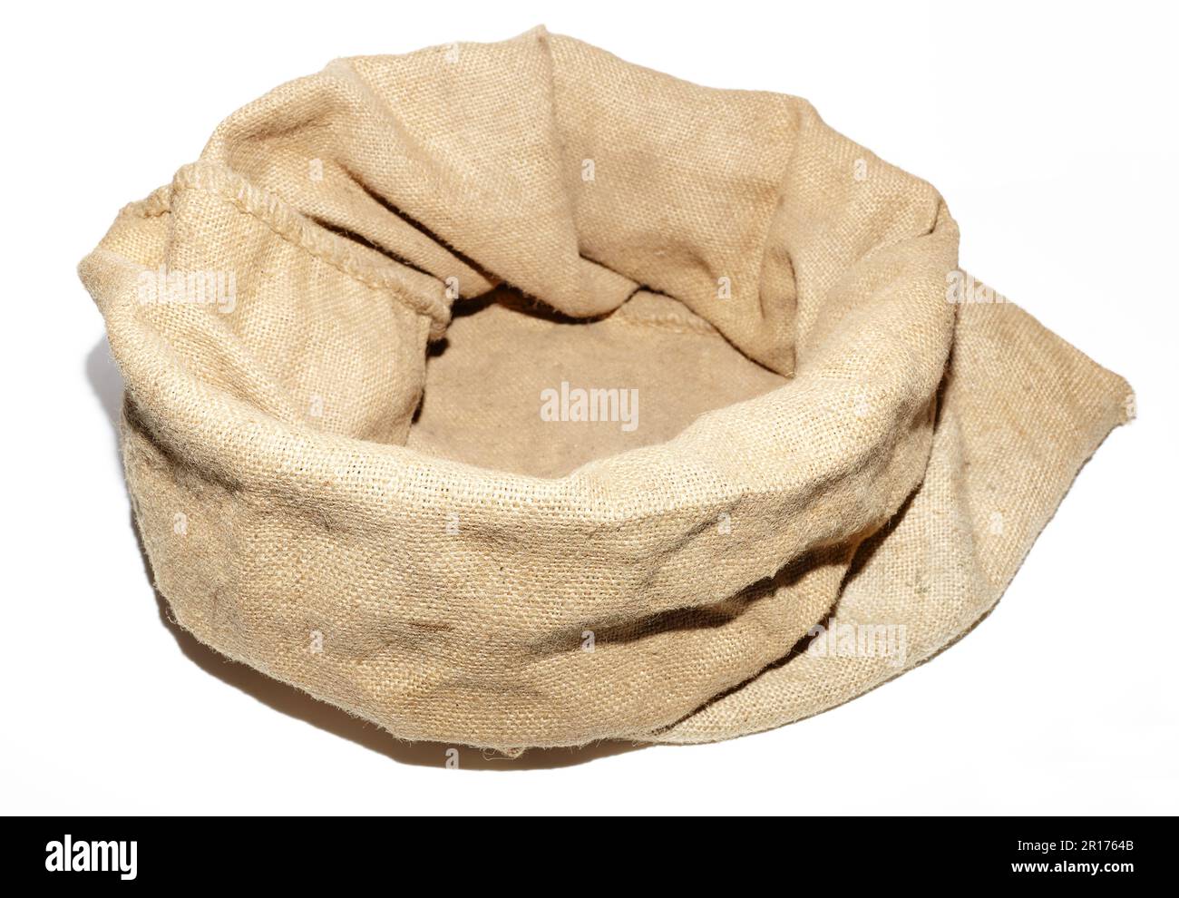 Empty burlap sack. Isolated on white background Stock Photo - Alamy