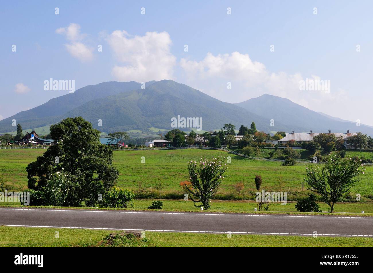 Three mountains seen from Hiruzen Plateau Stock Photo - Alamy