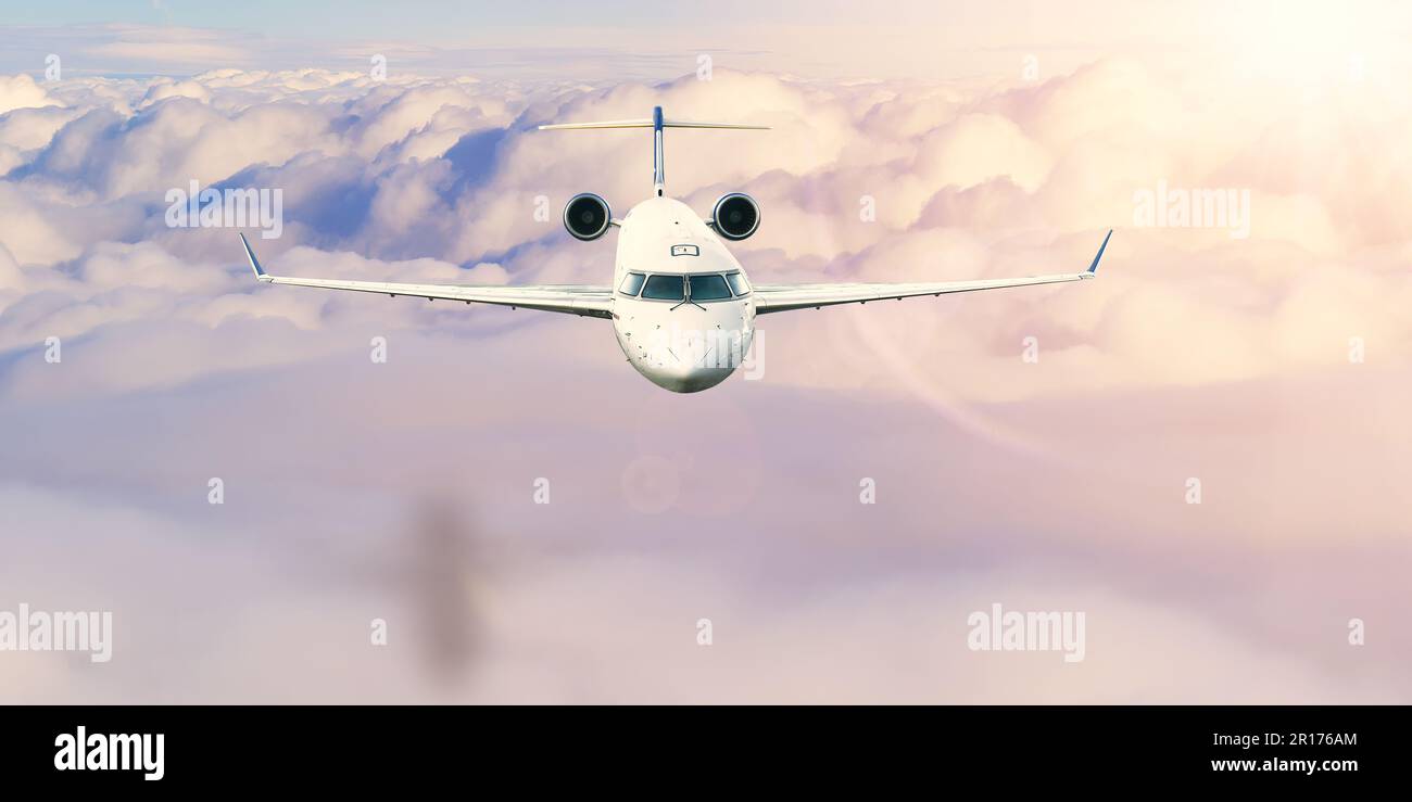 aircraft on runway preparing for takeoff at the airport. Preparation of ...