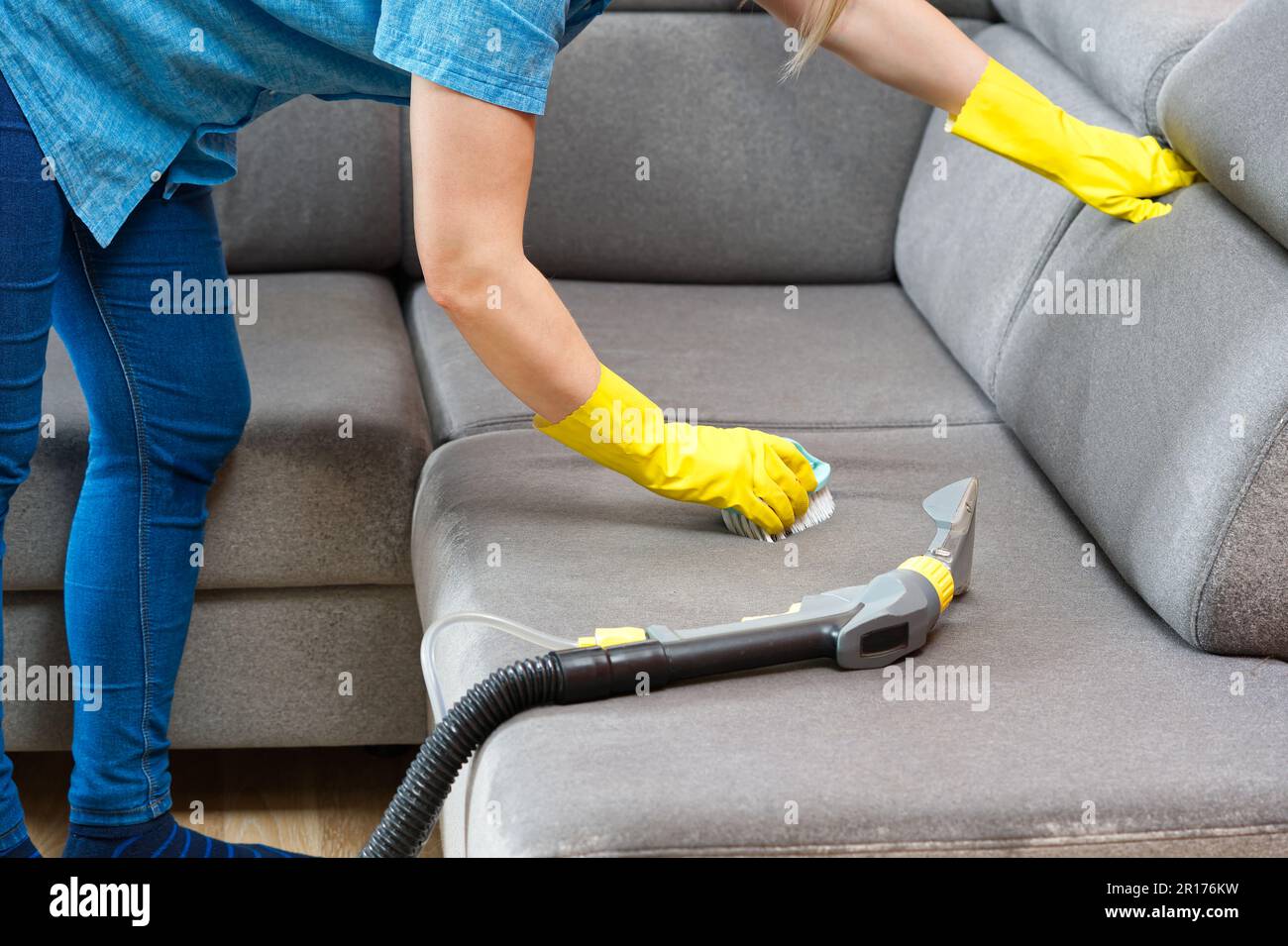 Textile sofa chemical cleaning with professionally extraction method ...