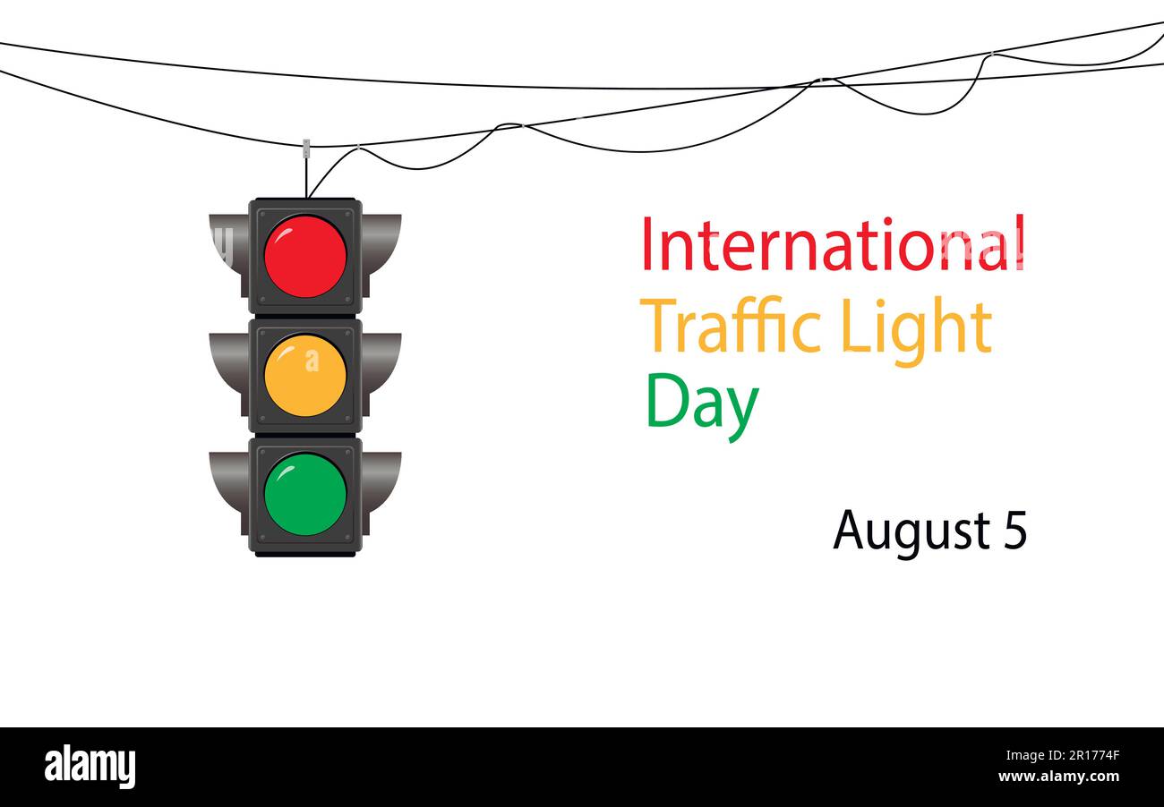 International traffic light day, August 5th. Greeting card. Vector ...