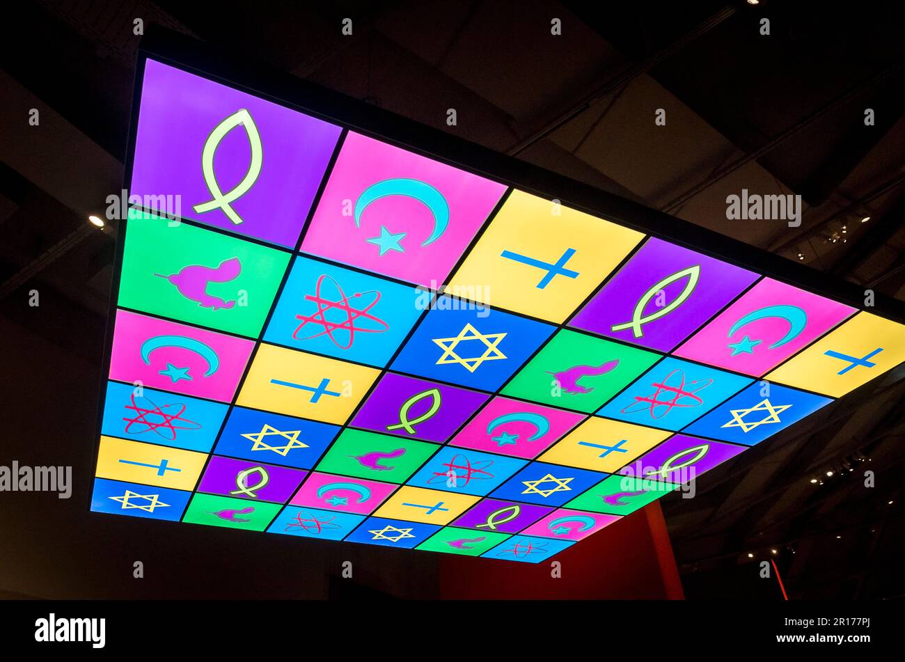 Display showing different religion practiced in the country, Swiss ...