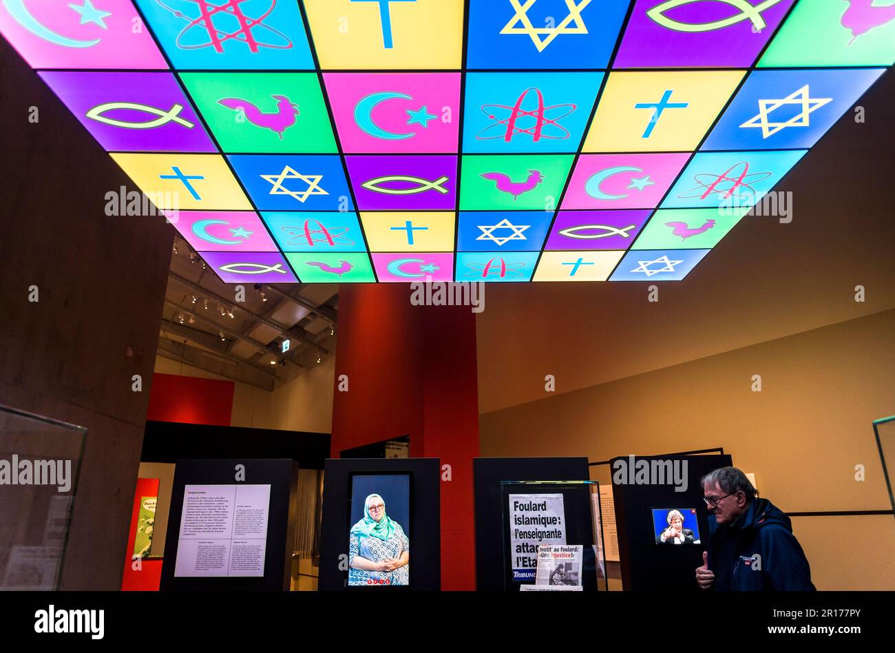 Display showing different religion practiced in the country, Swiss ...