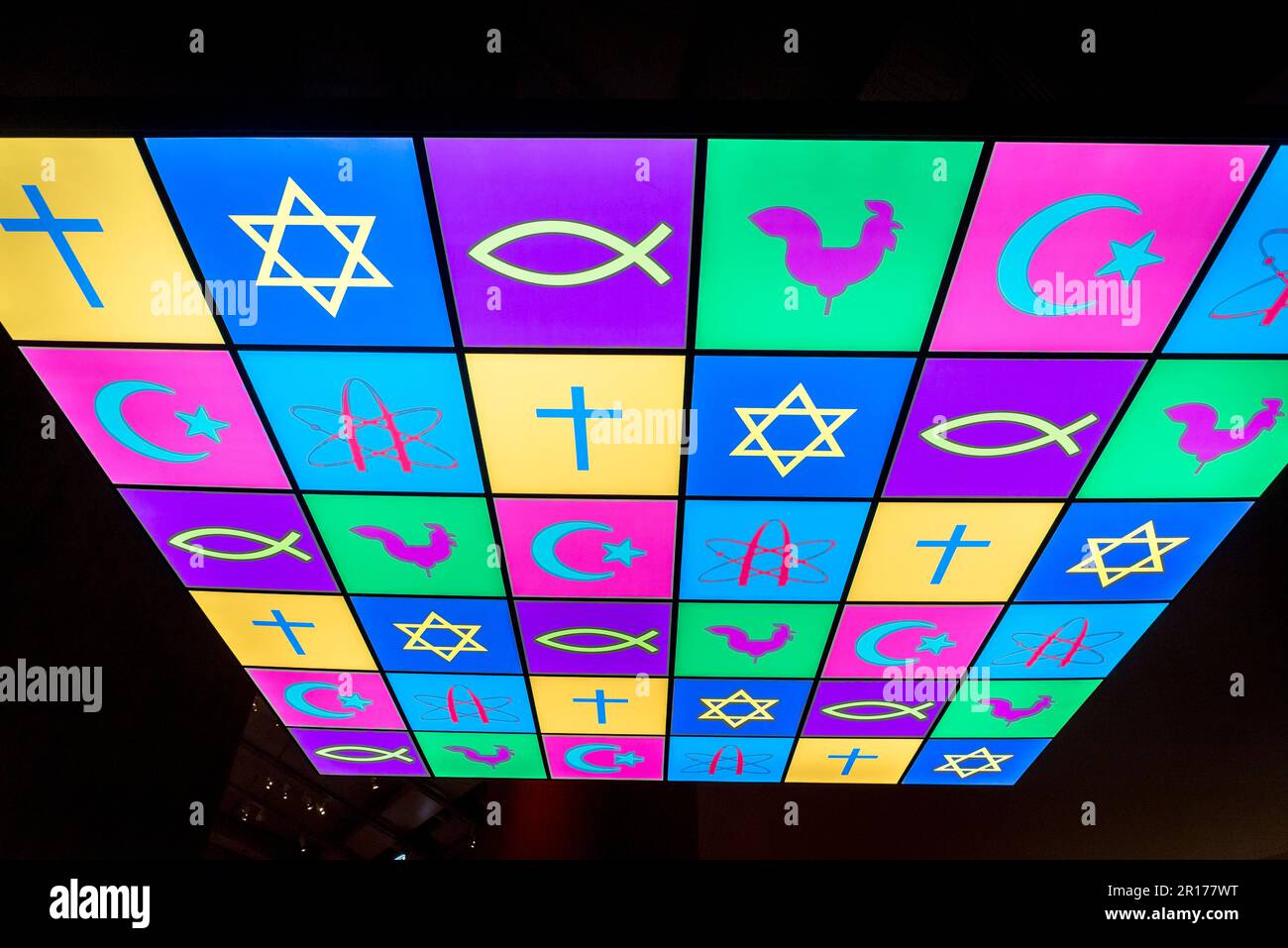 Display showing different religion practiced in the country, Swiss ...