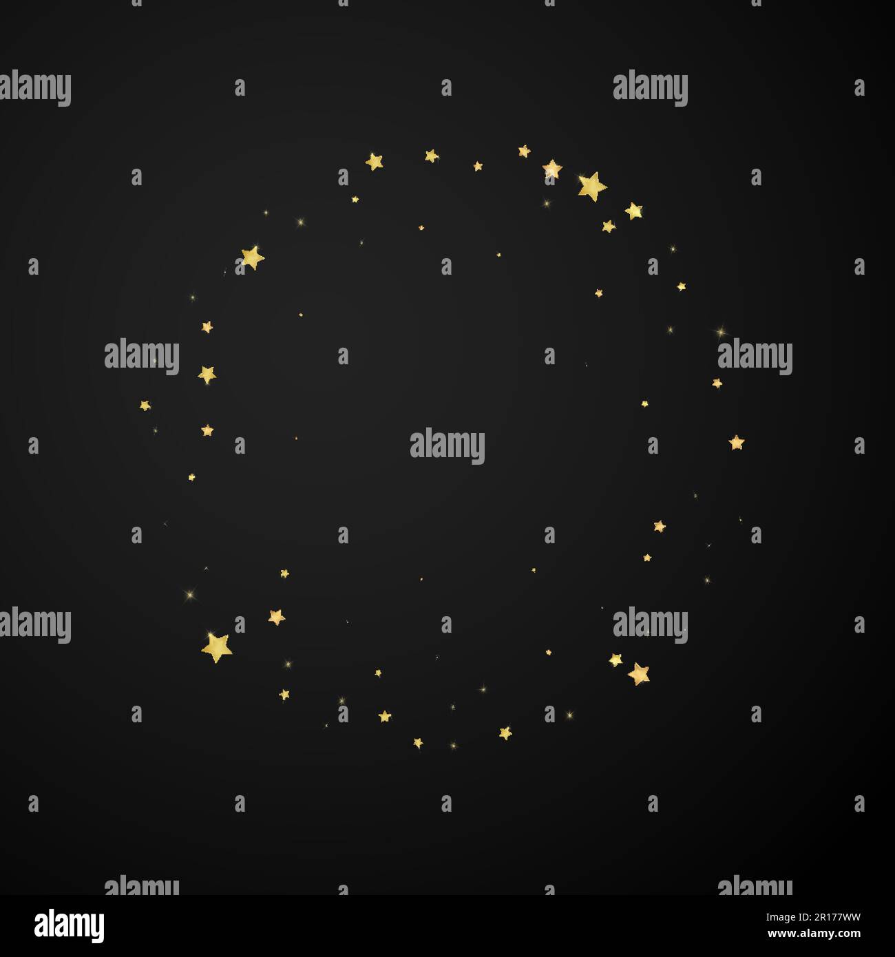 Magic stars vector overlay. Gold stars scattered around randomly ...