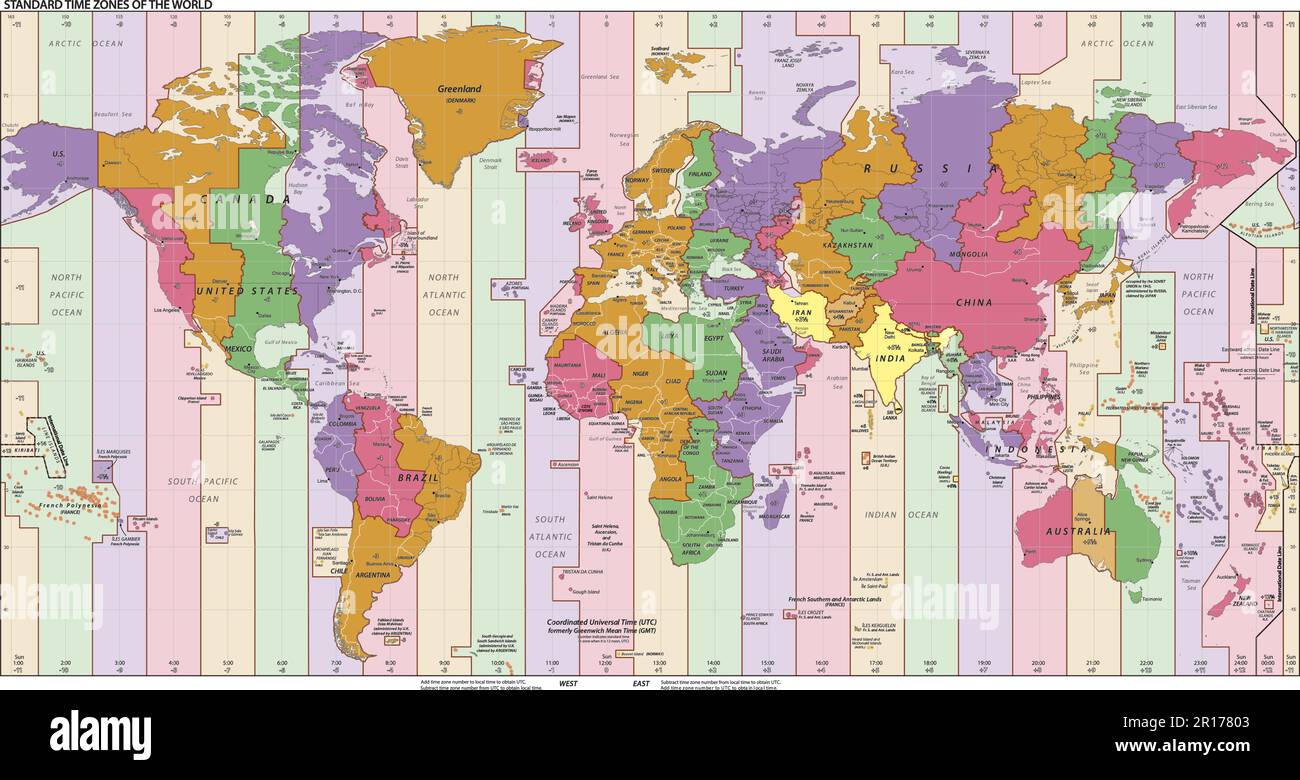 Color blind friendly political World Map Miller projection Stock Vector ...