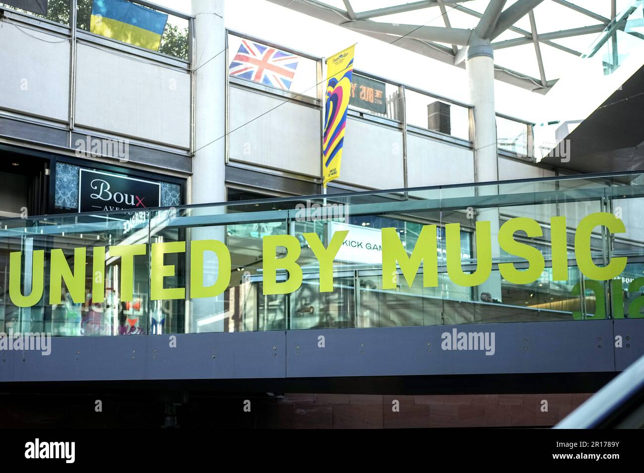 Eurovision Song Contest 2023 signs in Liverpool One Stock Photo - Alamy