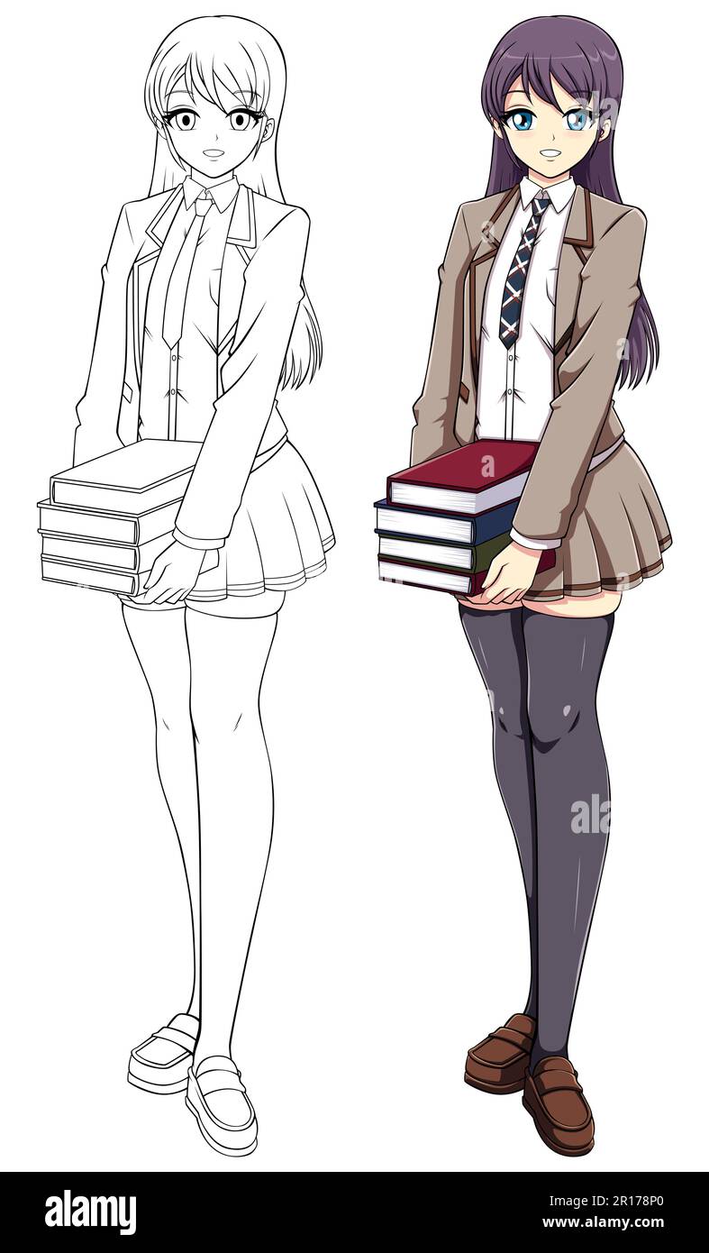 Anime Girl Holding A Book