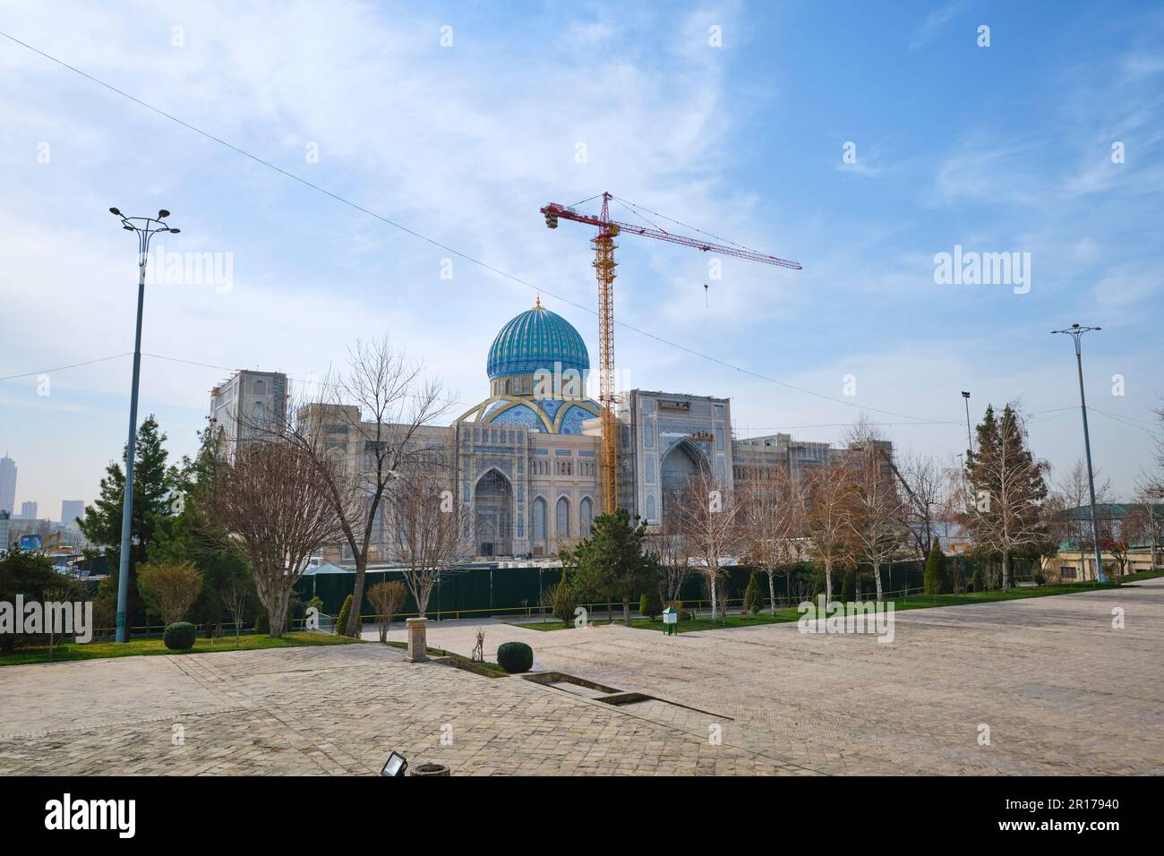 View of the construction site from the plaza of the Hazrati Imam ...