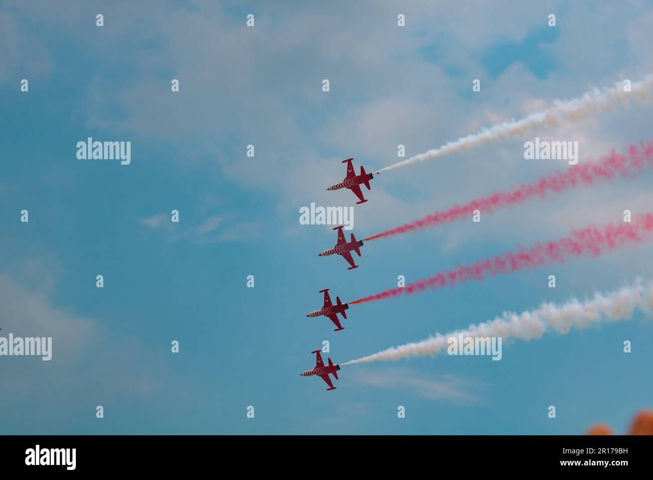 Turk Yildizlari or Turkish Stars aerobatic demonstration team in the ...