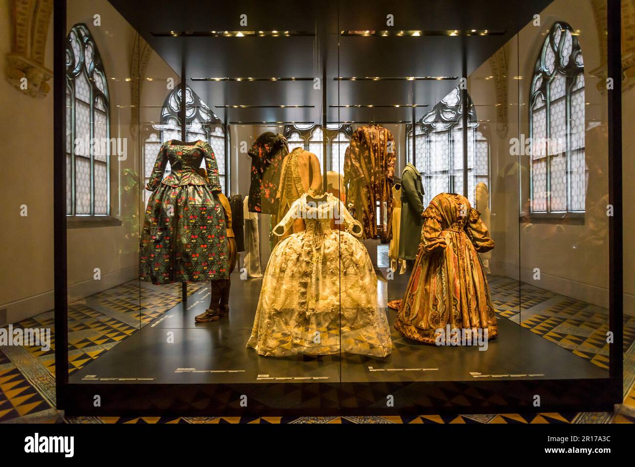 Display of old posh gowns, Swiss National Museum, Zurich, Switzerland ...