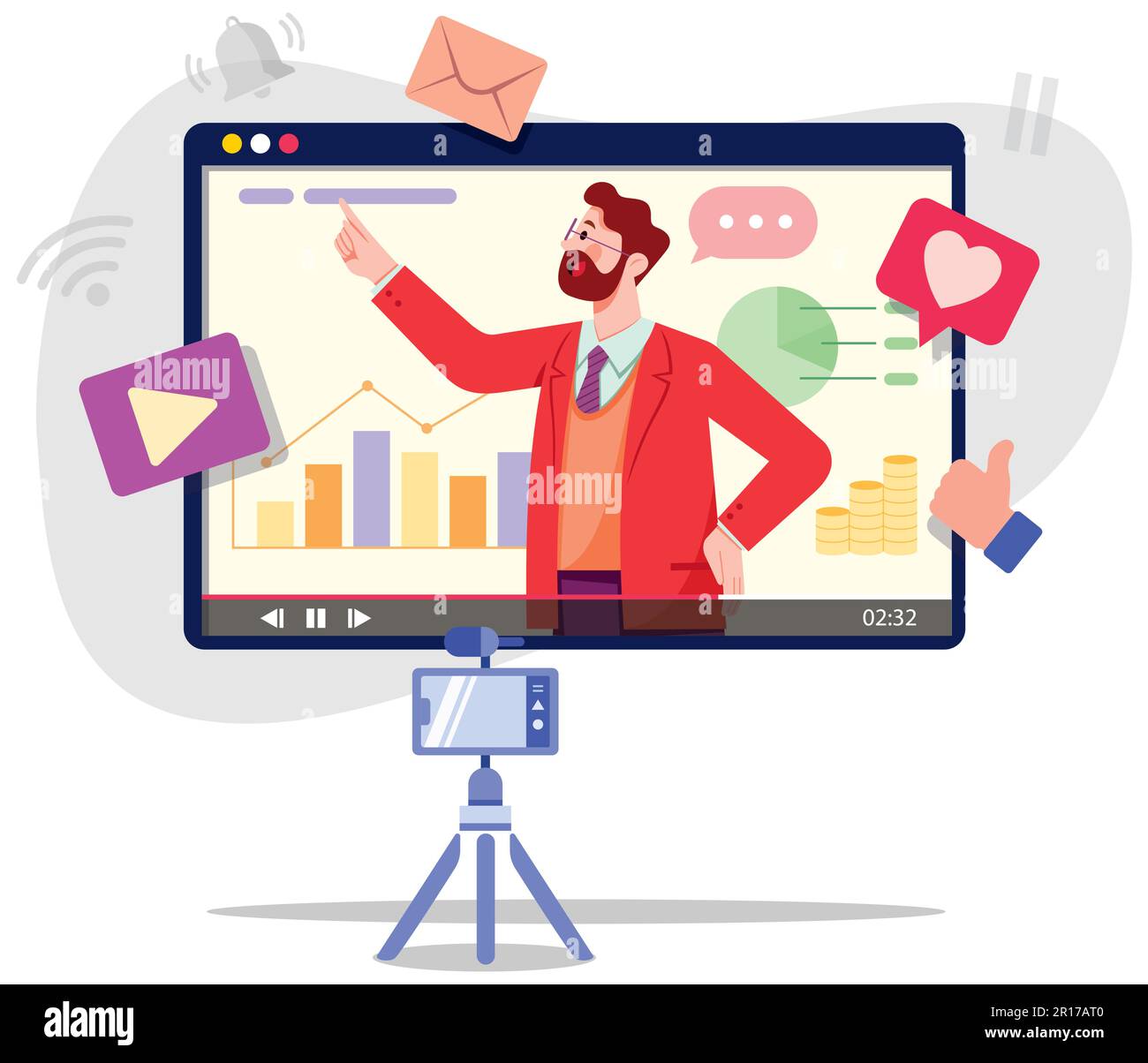 Economy Vlogger on White Stock Vector Image & Art - Alamy